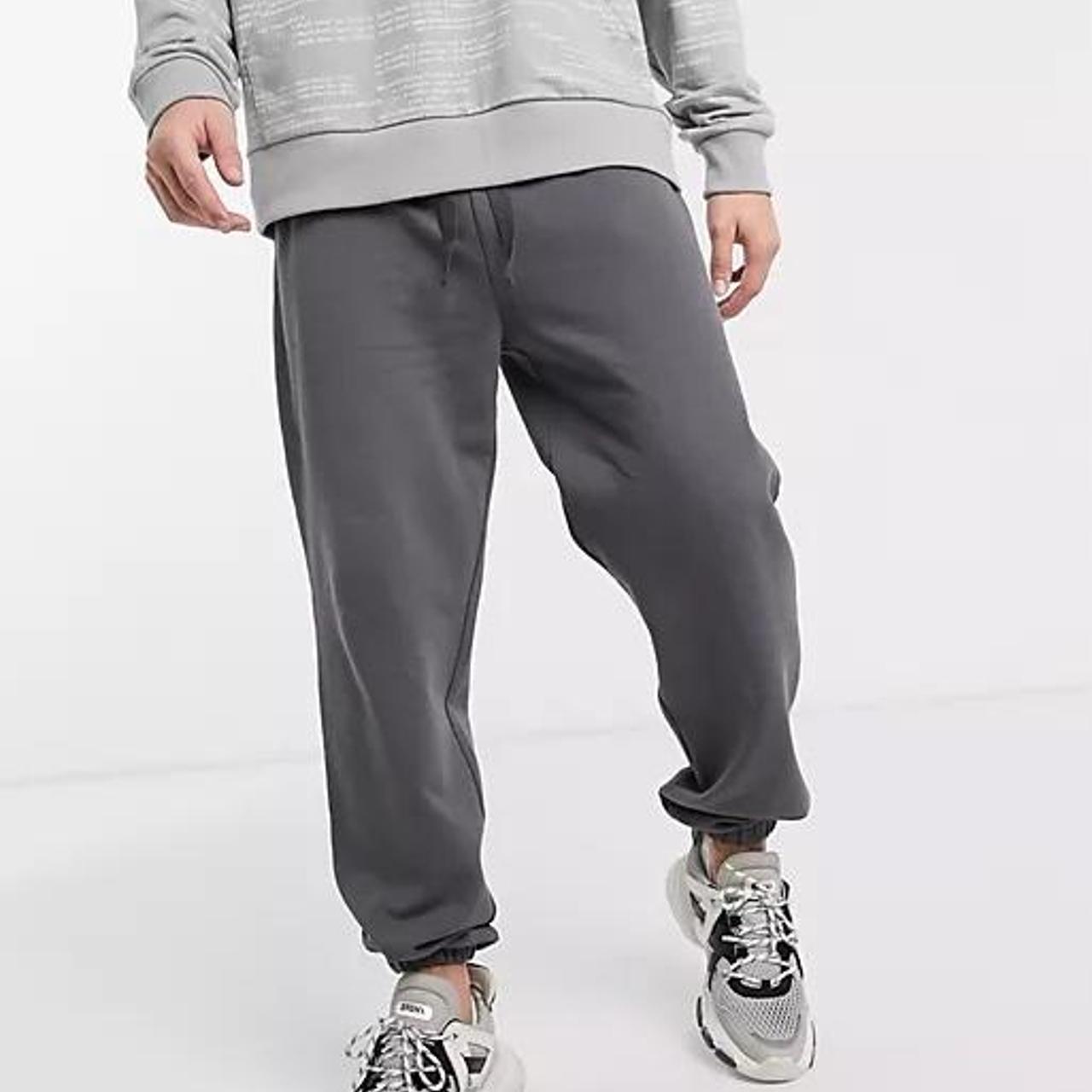 collusion charcoal grey mens joggers - Depop