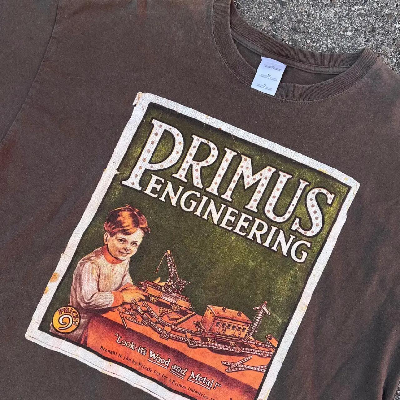 Vintage Primus Engineering Band Tee Size XL Great... - Depop