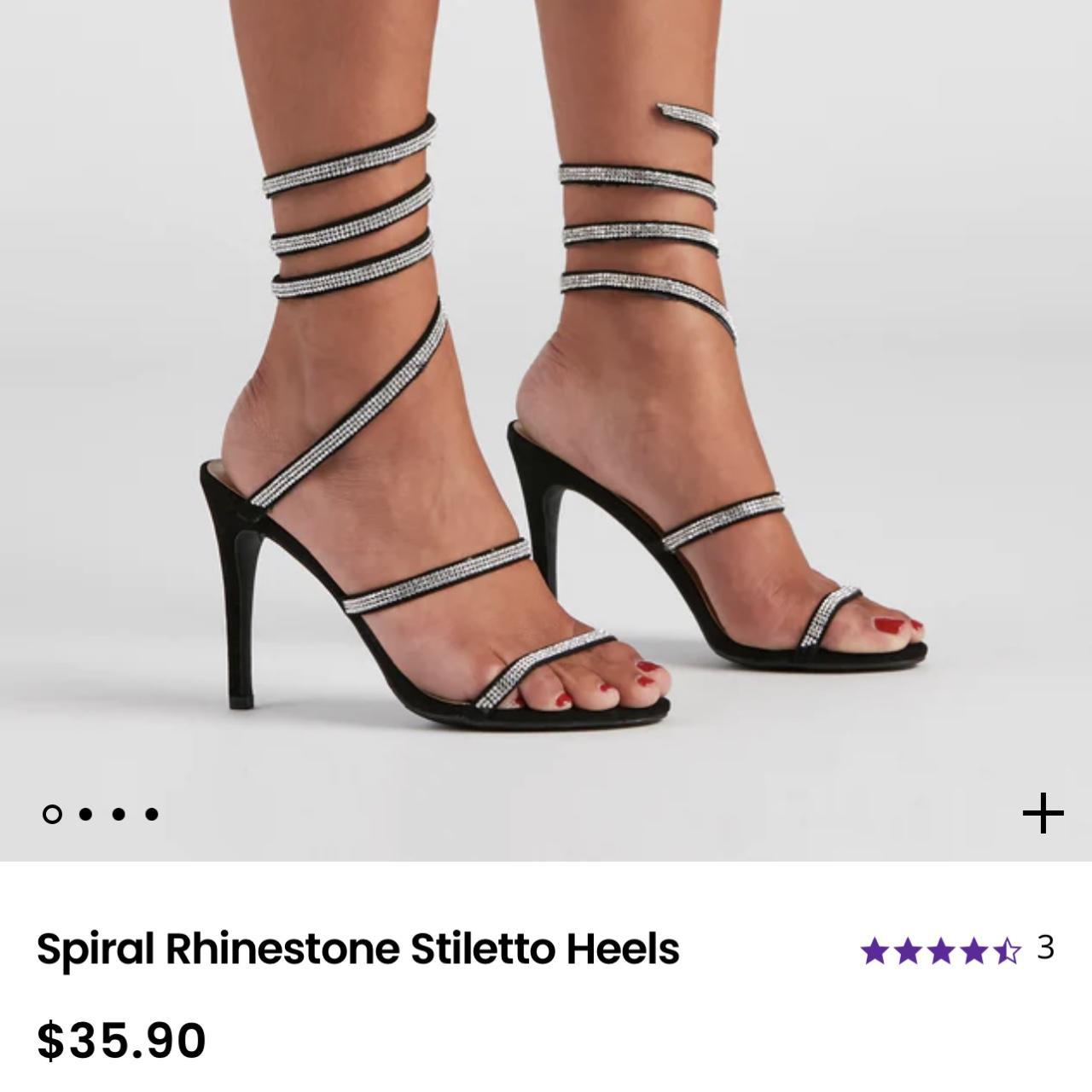 zara diamond rap up heels, size w10, never worn - Depop