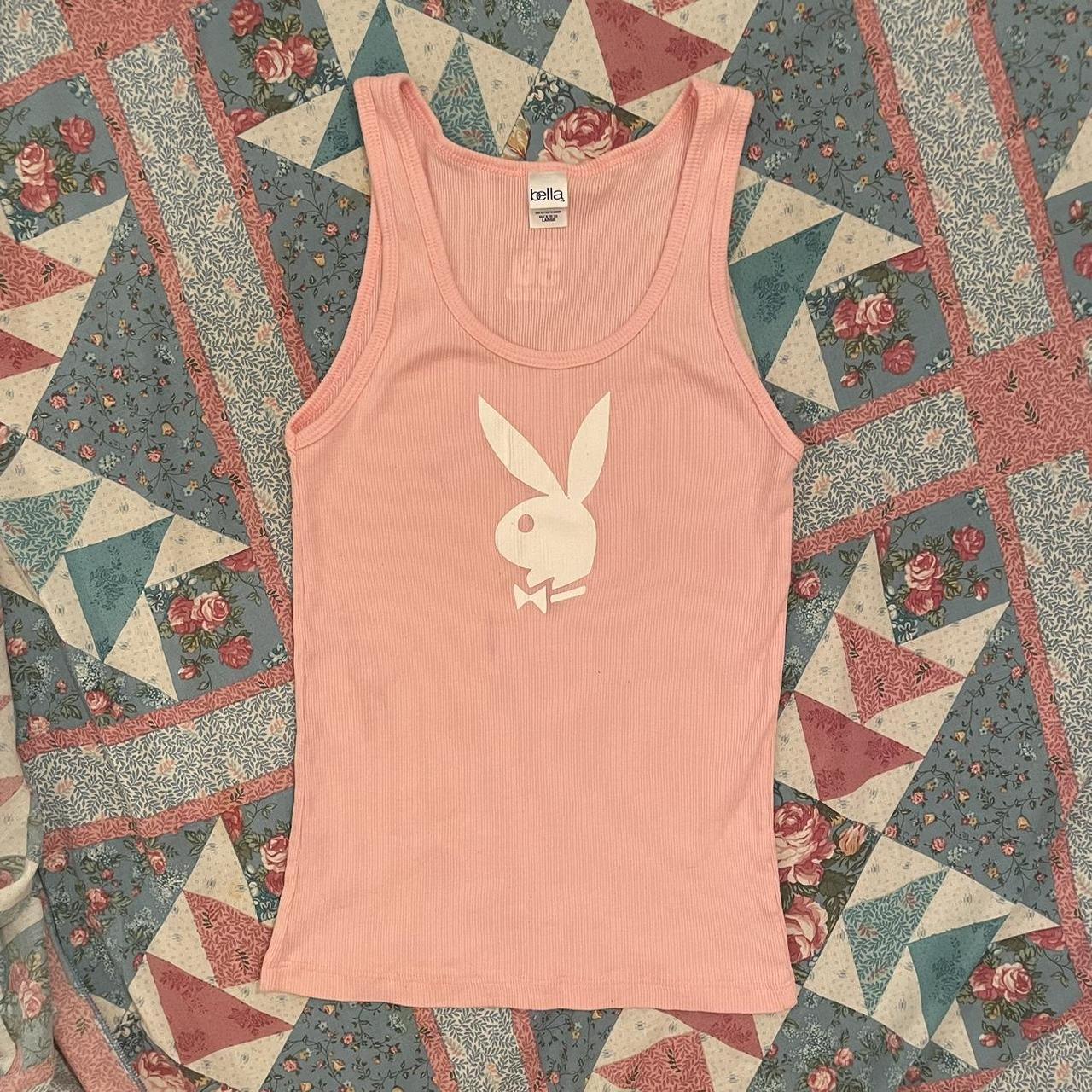 pink playboy playmate tank *･゜ﾟ･*:｡.:*･' ☆ - size L... - Depop