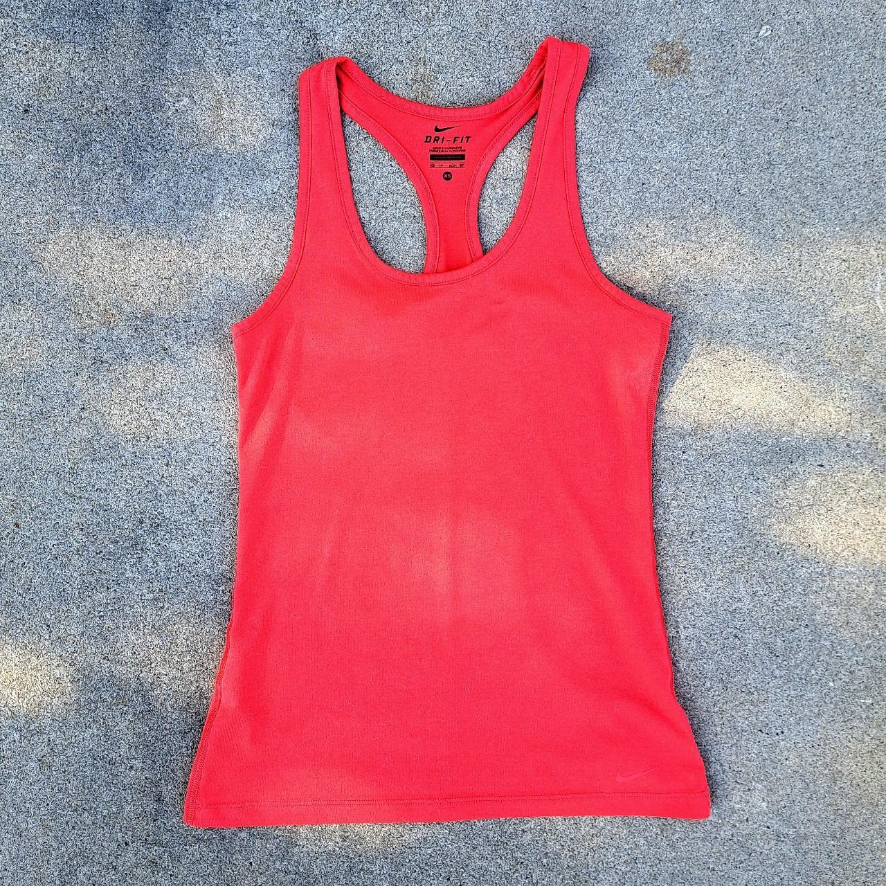 DRI FIT RACERBACK TANK TOP Bright coral/neon red... - Depop