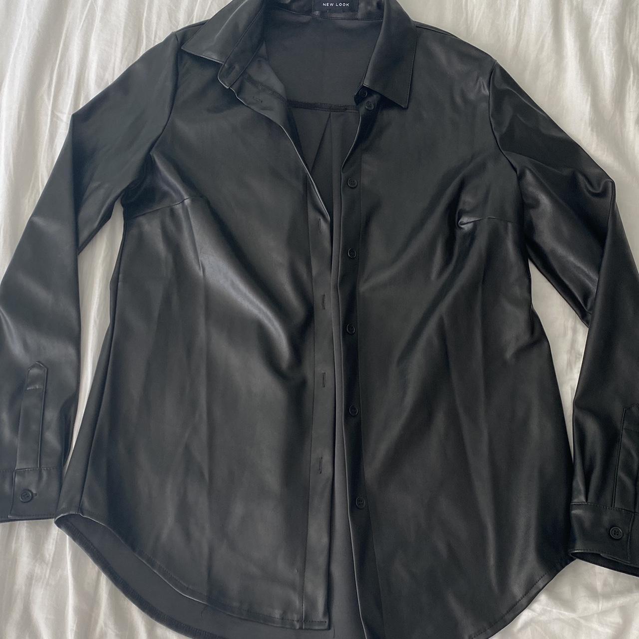 New Look Leather Jacket Black Size 8 / S / M #newlook - Depop