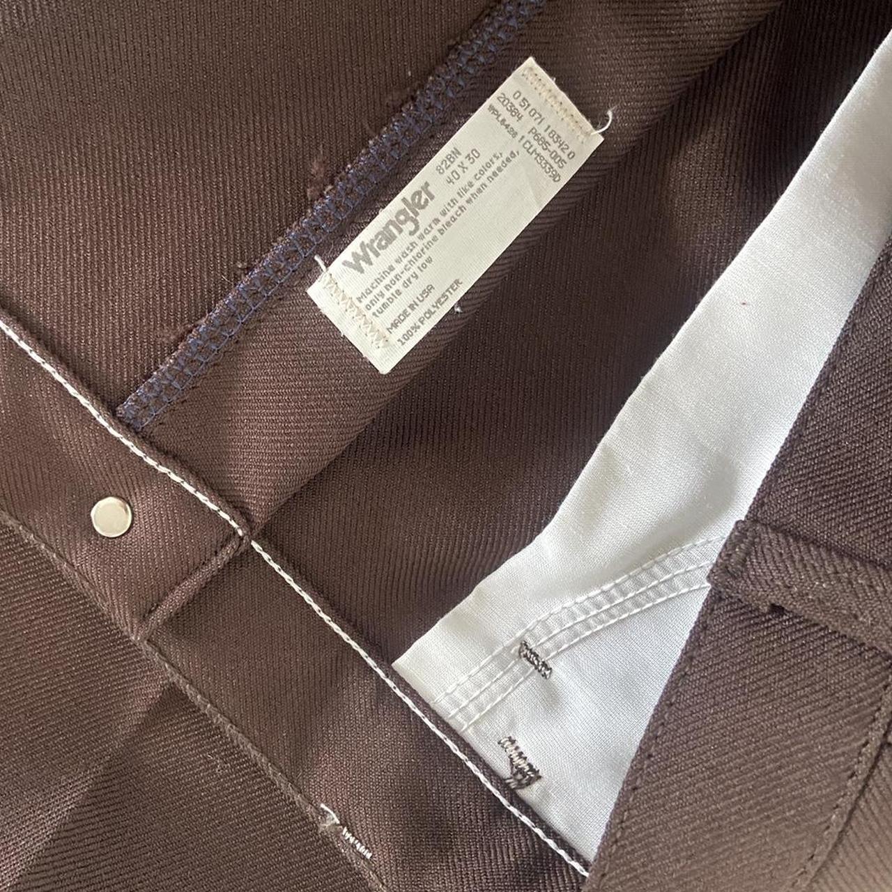 Vintage 70s Wrangler Brown Polyester Wide Leg Pants... | Depop