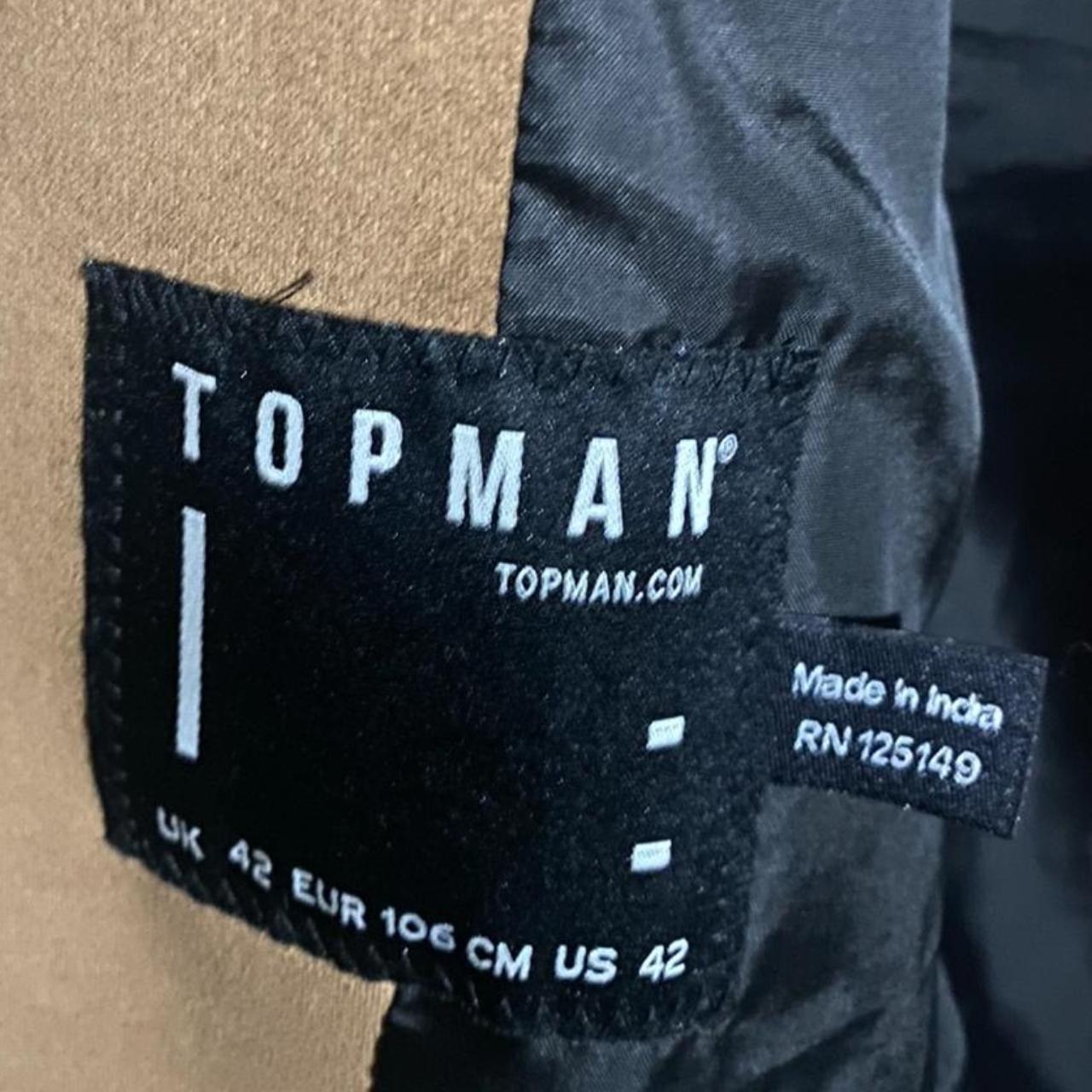 JACKET TAN SUEDE. SIZE: L-XL BRAND: TOPMAN COLOUR:... - Depop