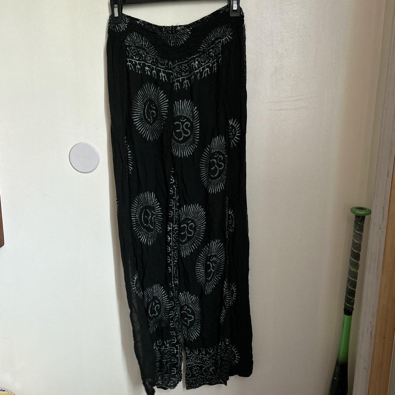 Earthbound flowy light weighted pants with slits up... - Depop