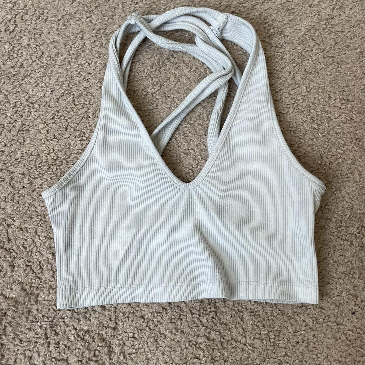 UO White Strappy Bra Top - Depop