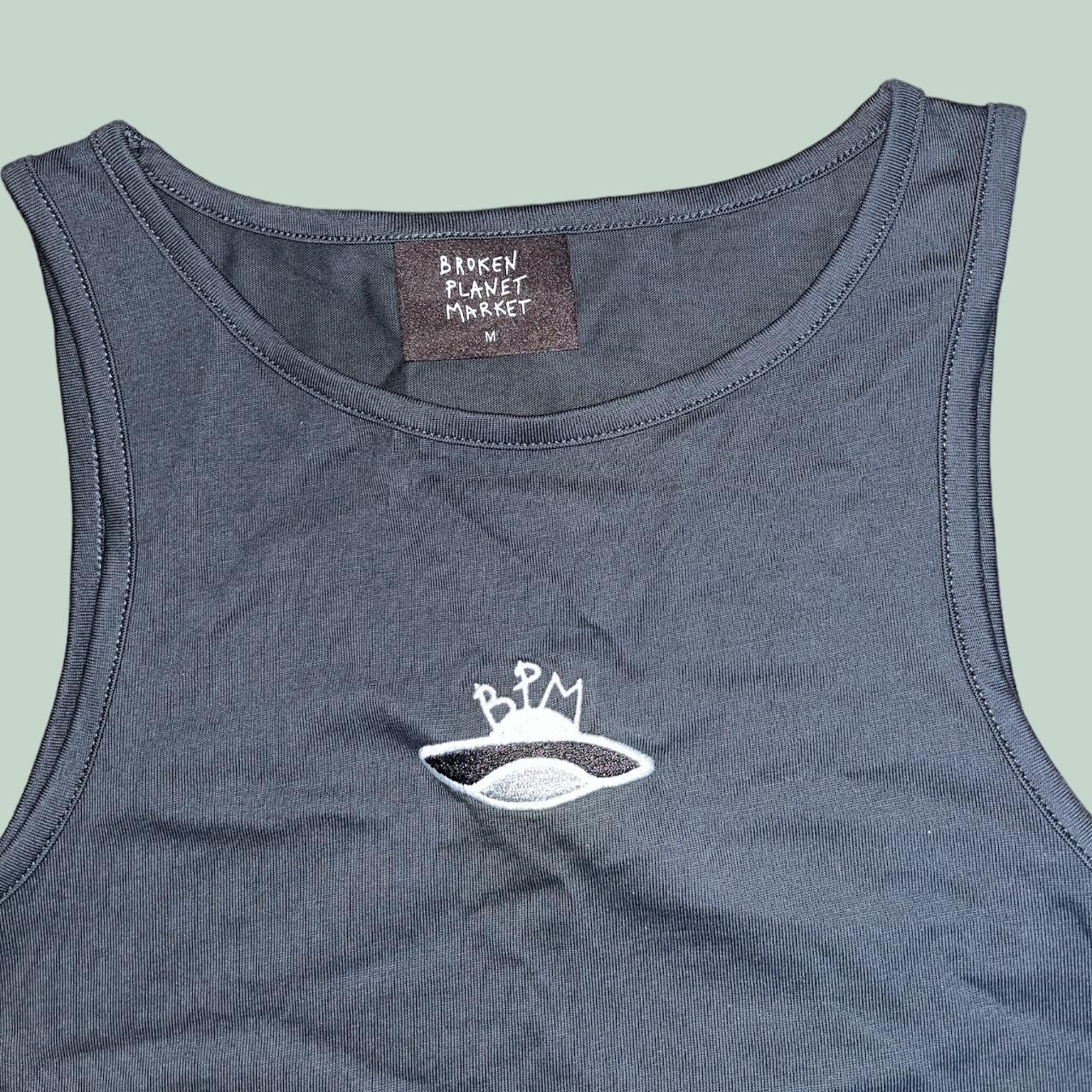 Broken planet cropped top ️Grey and white ️Size M... - Depop