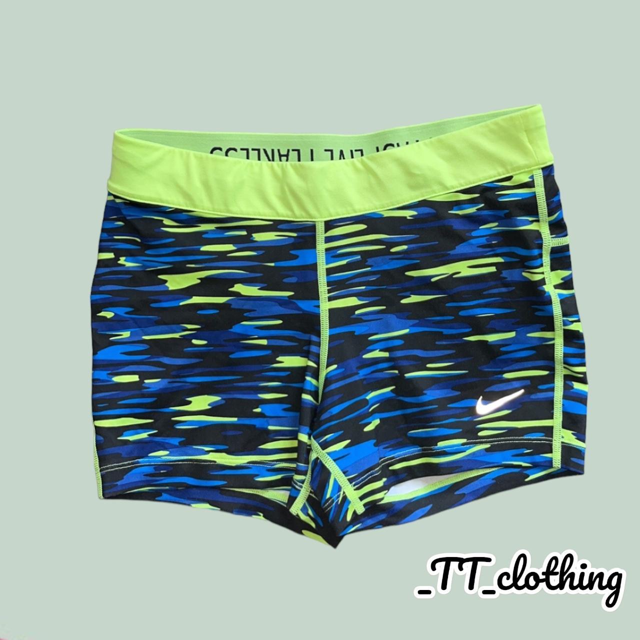 Nike dri-fit ️Blue and neon green camo ️Size S... - Depop