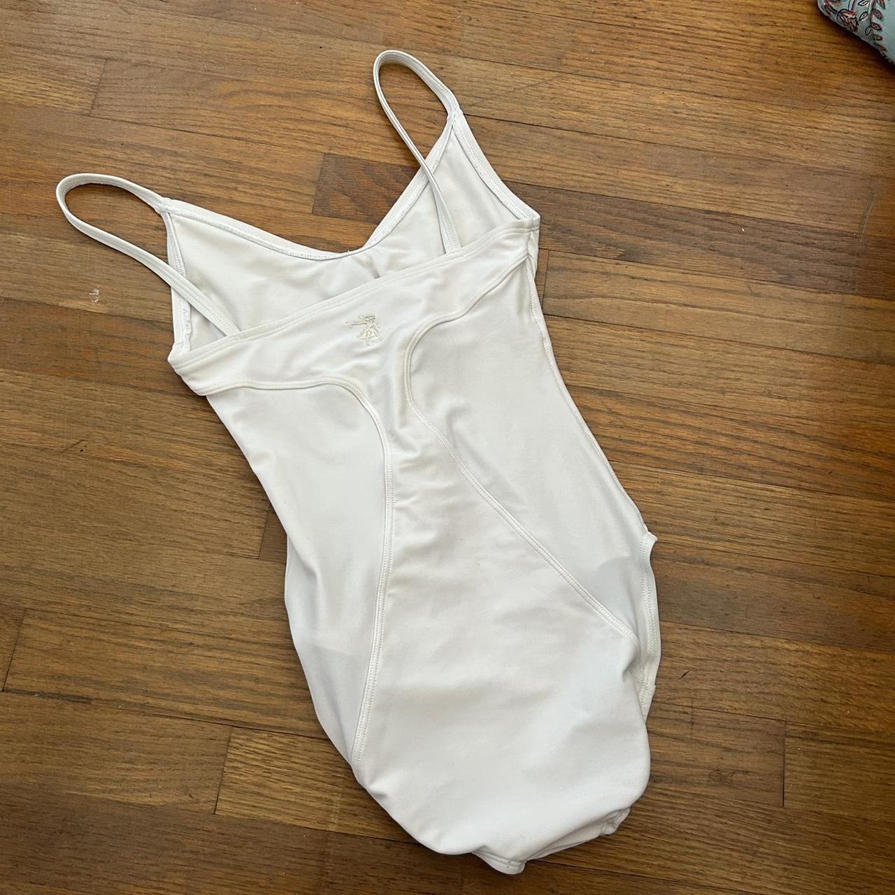 beautiful and flattering white ballet leotard rare... - Depop