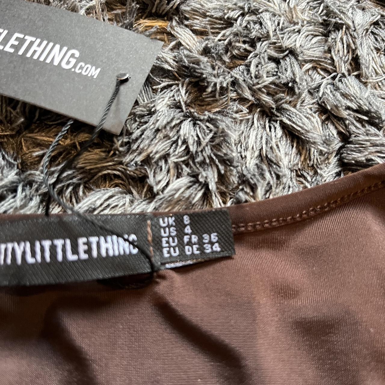 brown long sleeve split front top brand new with... - Depop