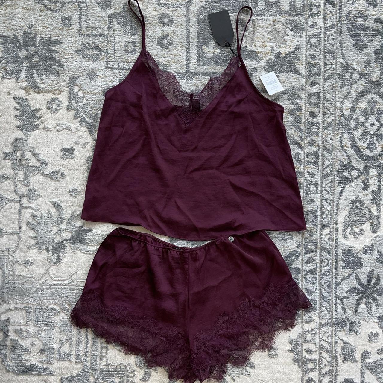 Midnight Bakery Lace 2 Piece Cami Shorts Set in... - Depop