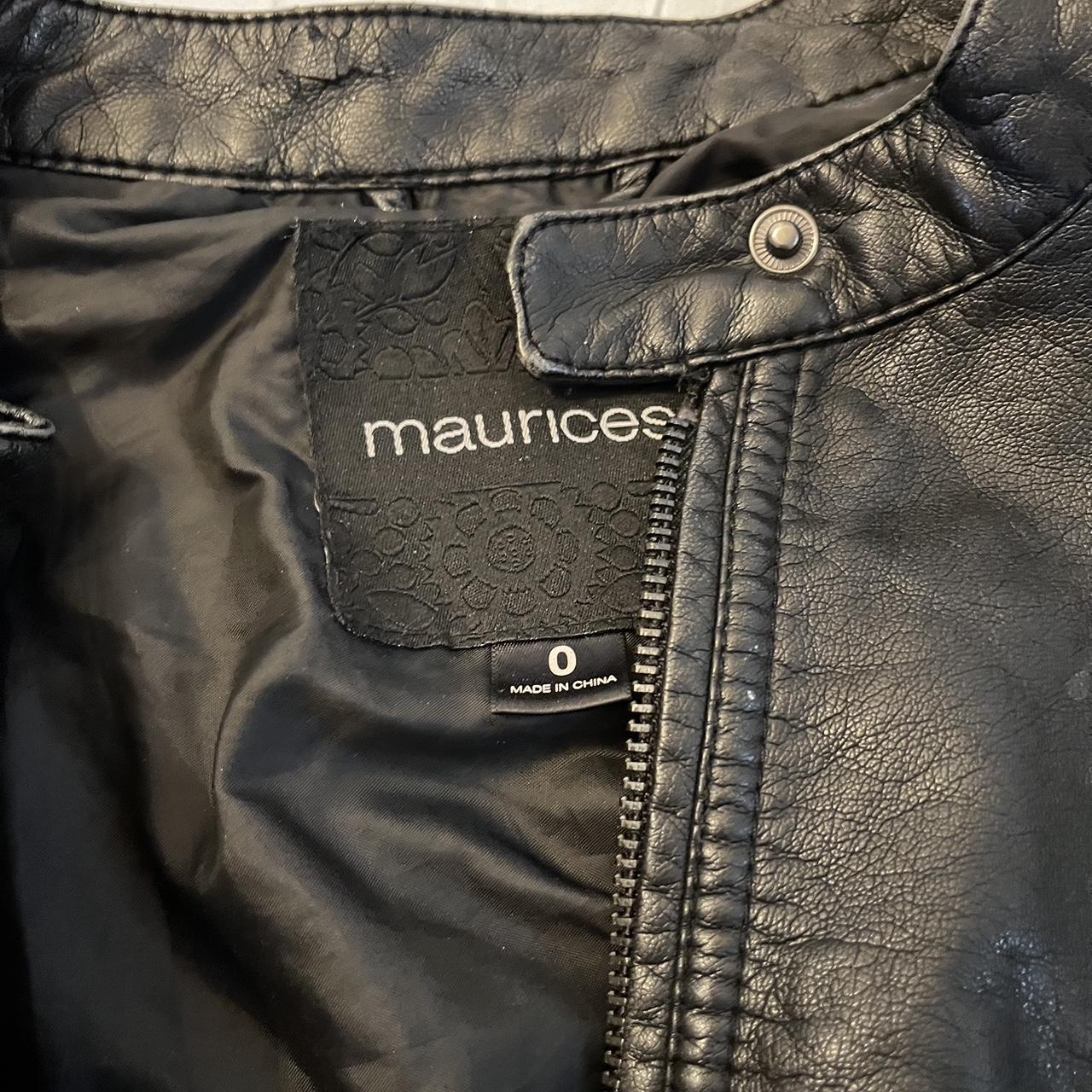 maurices faux leather jacket size 0 women’s fits... - Depop