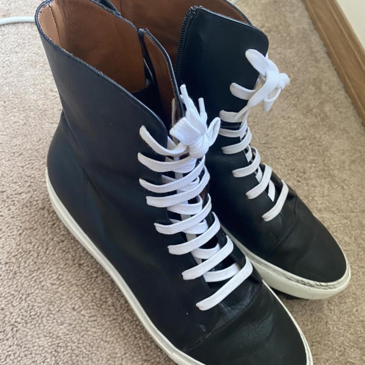 Givenchy Women's Black and White Boots | Depop