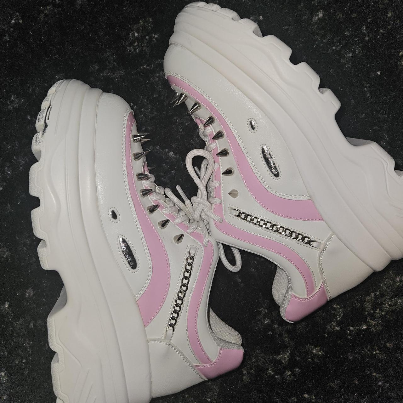 Koi Footwear Women's White and Pink Trainers | Depop