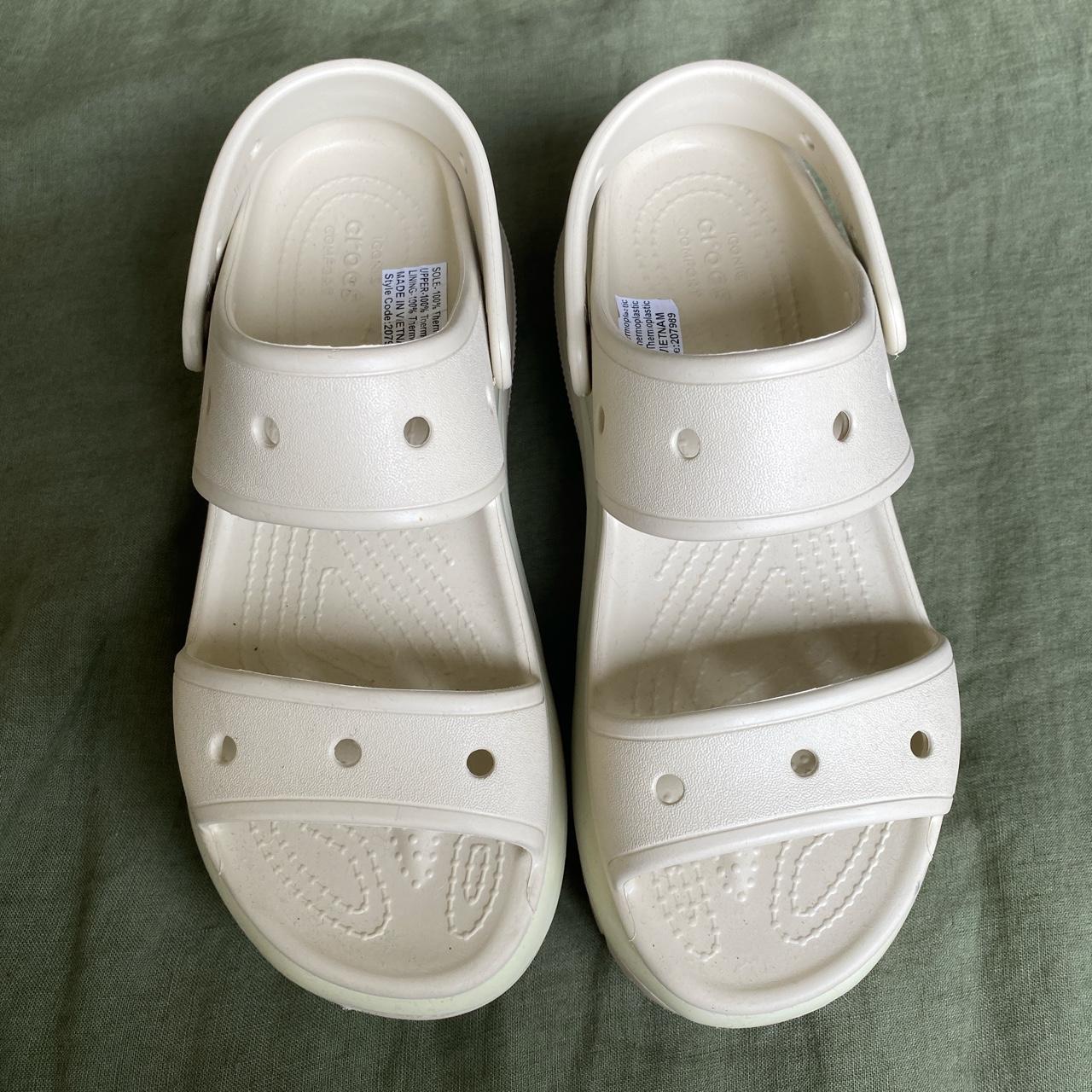 Crocs Mega Crush Sandal Colour: Bone Size: AU7 - Depop