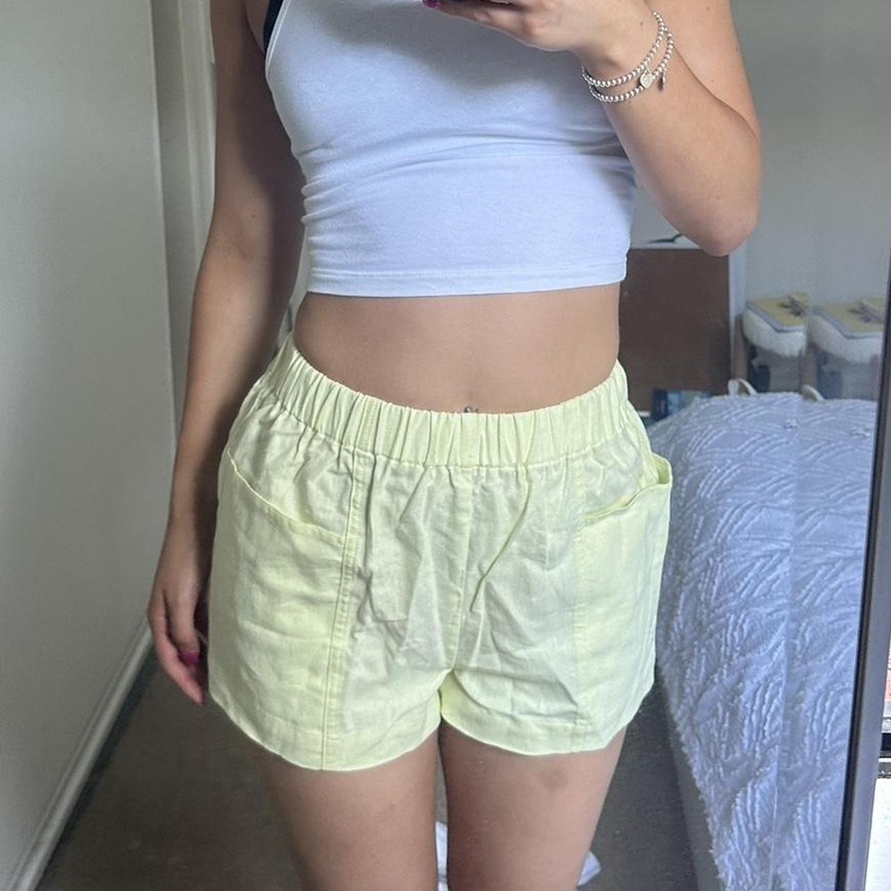 Glassons shorts in yellow Size 6 Brand new with tags - Depop