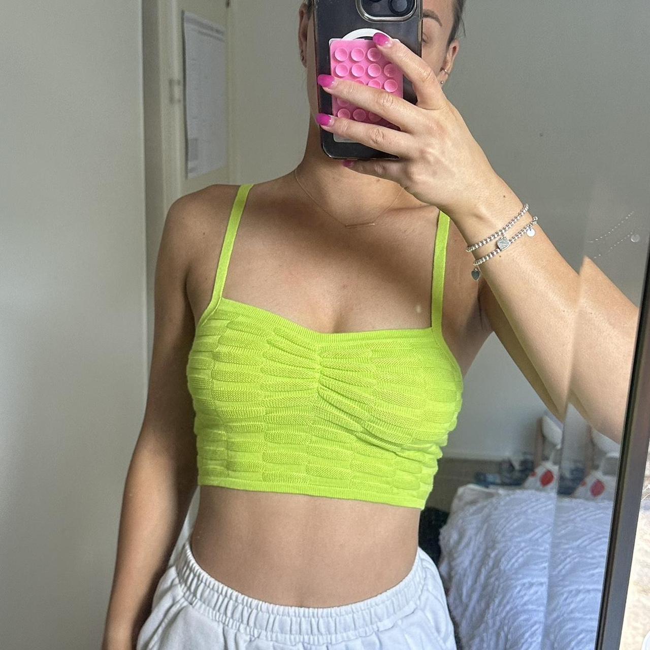 Glassons green crop top Size XS Brand new with tags - Depop