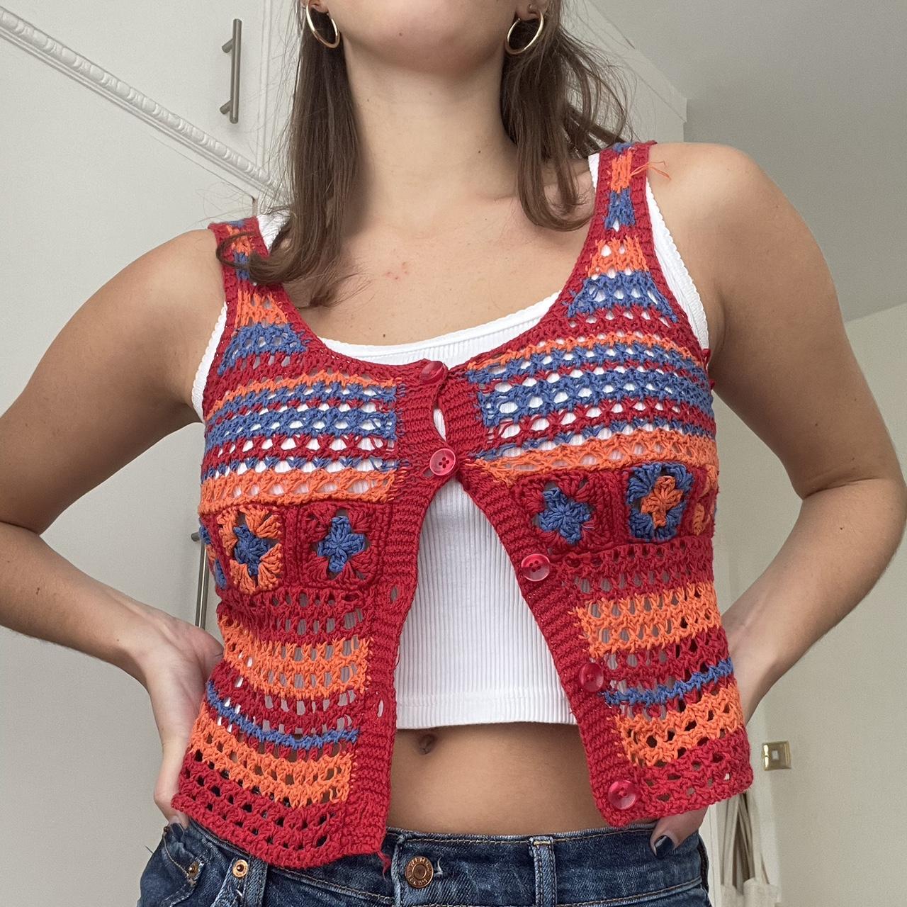 Zara crocheted colourful vest Great condition,... - Depop