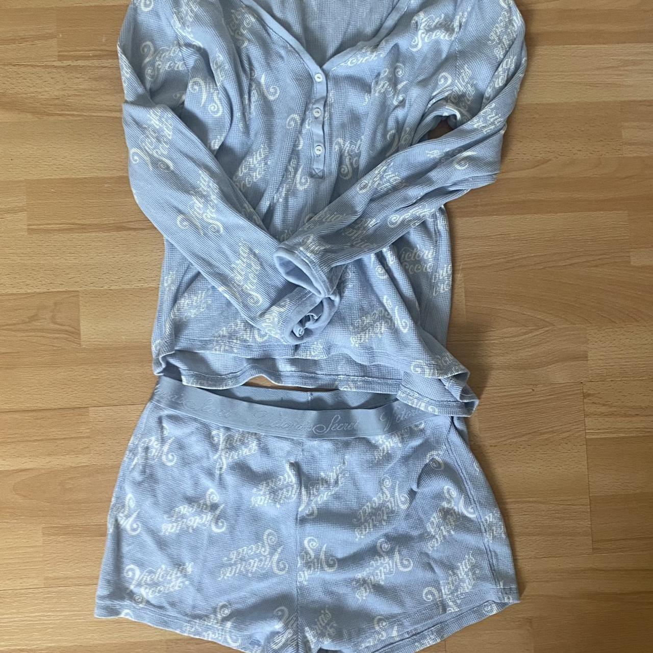 victoria’s secret blue pyjama set size L - Depop
