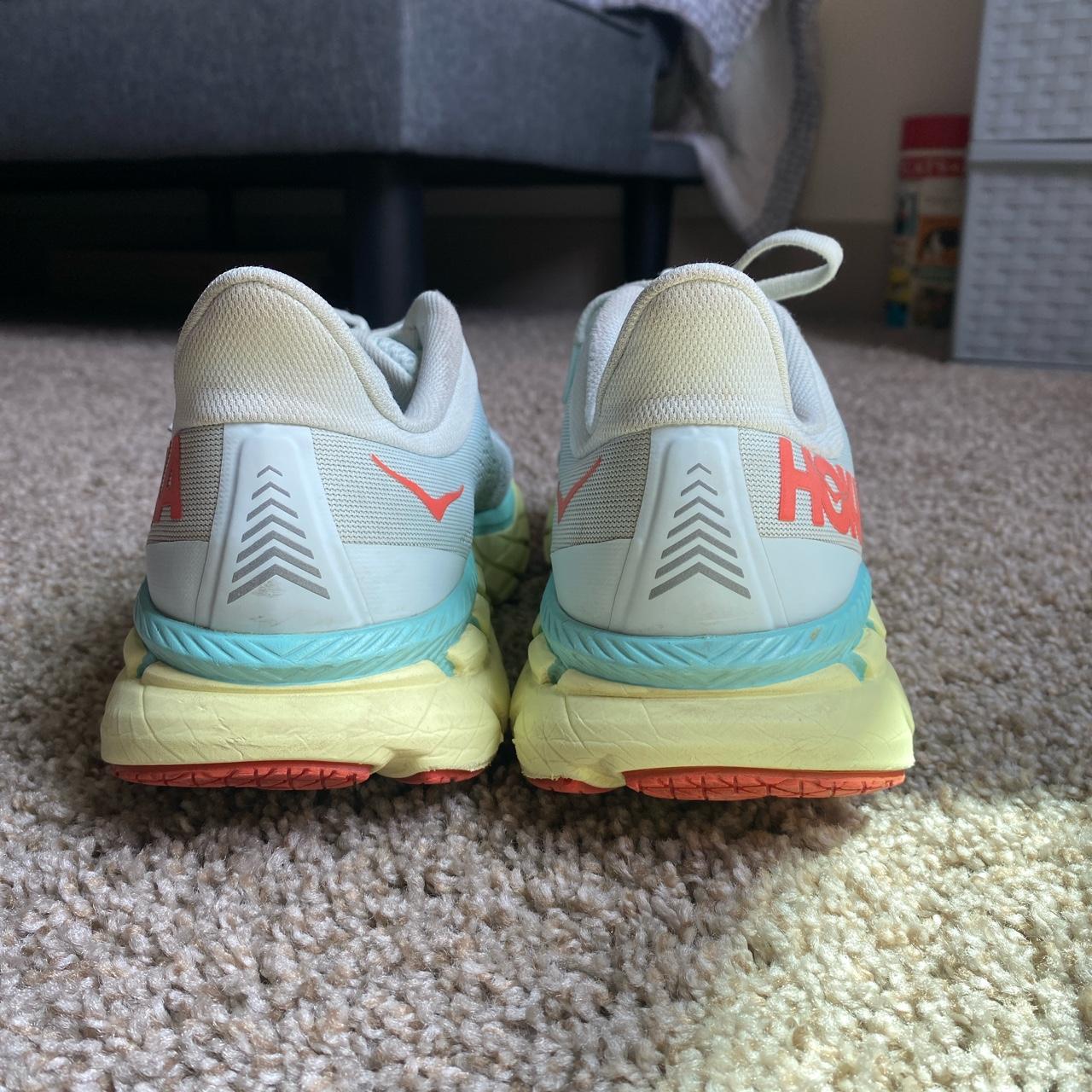 Hoka Clifton 7 light blue, yellow, and deep red... - Depop