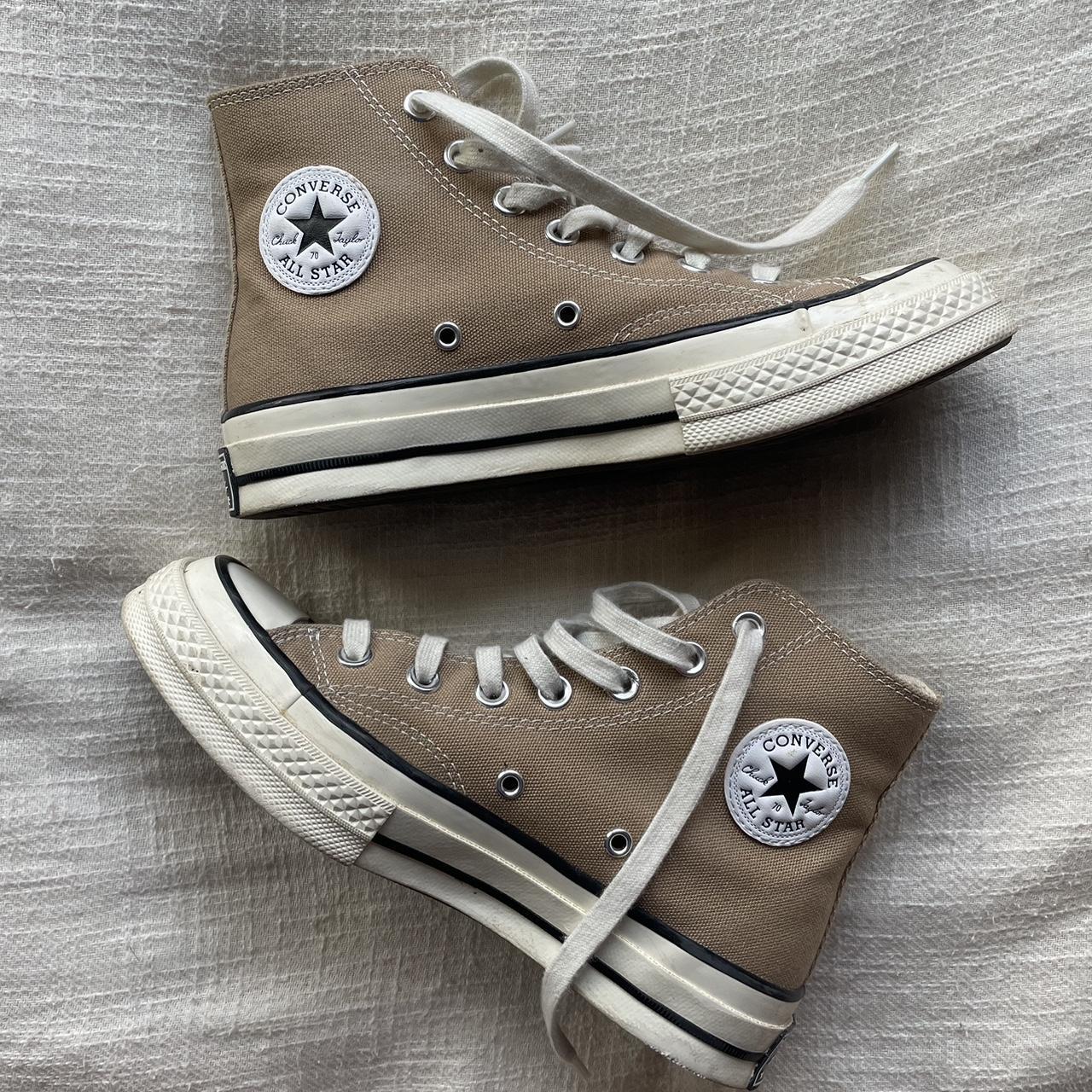 Converse Women's Brown and Tan Trainers | Depop