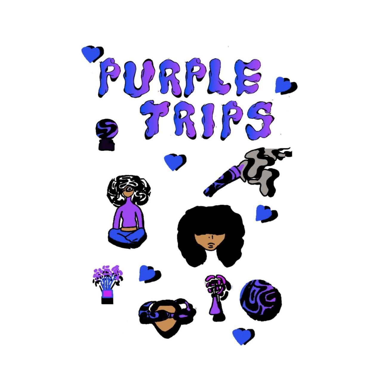 Purple and Blue Stickers | Depop