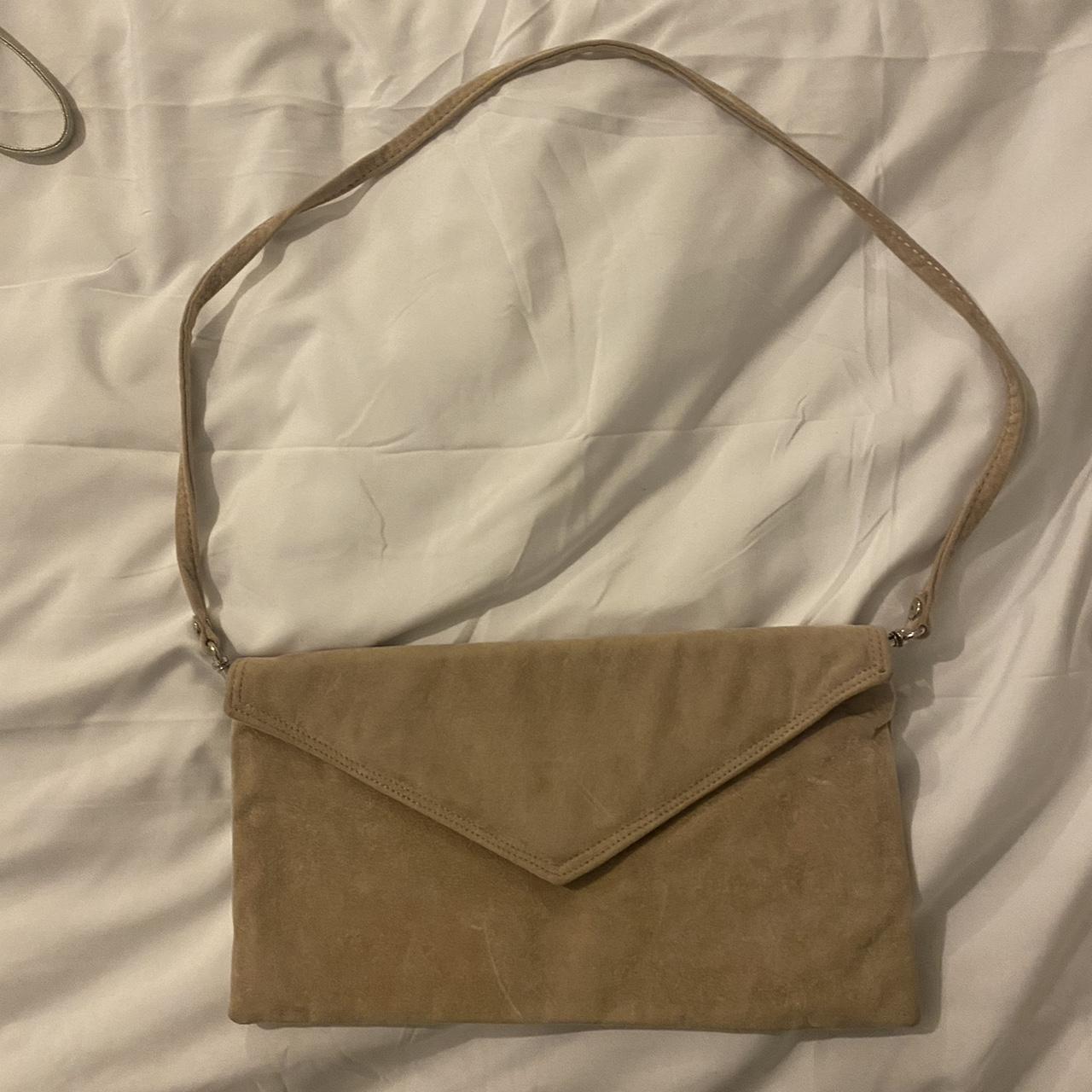 beige loni mini clutch handbag purse shoulder... - Depop