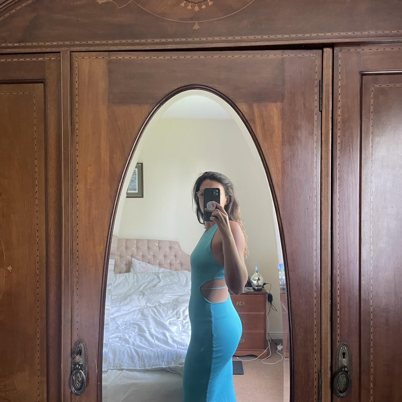 Zara blue bodycon dress Open to offers Brand new... - Depop