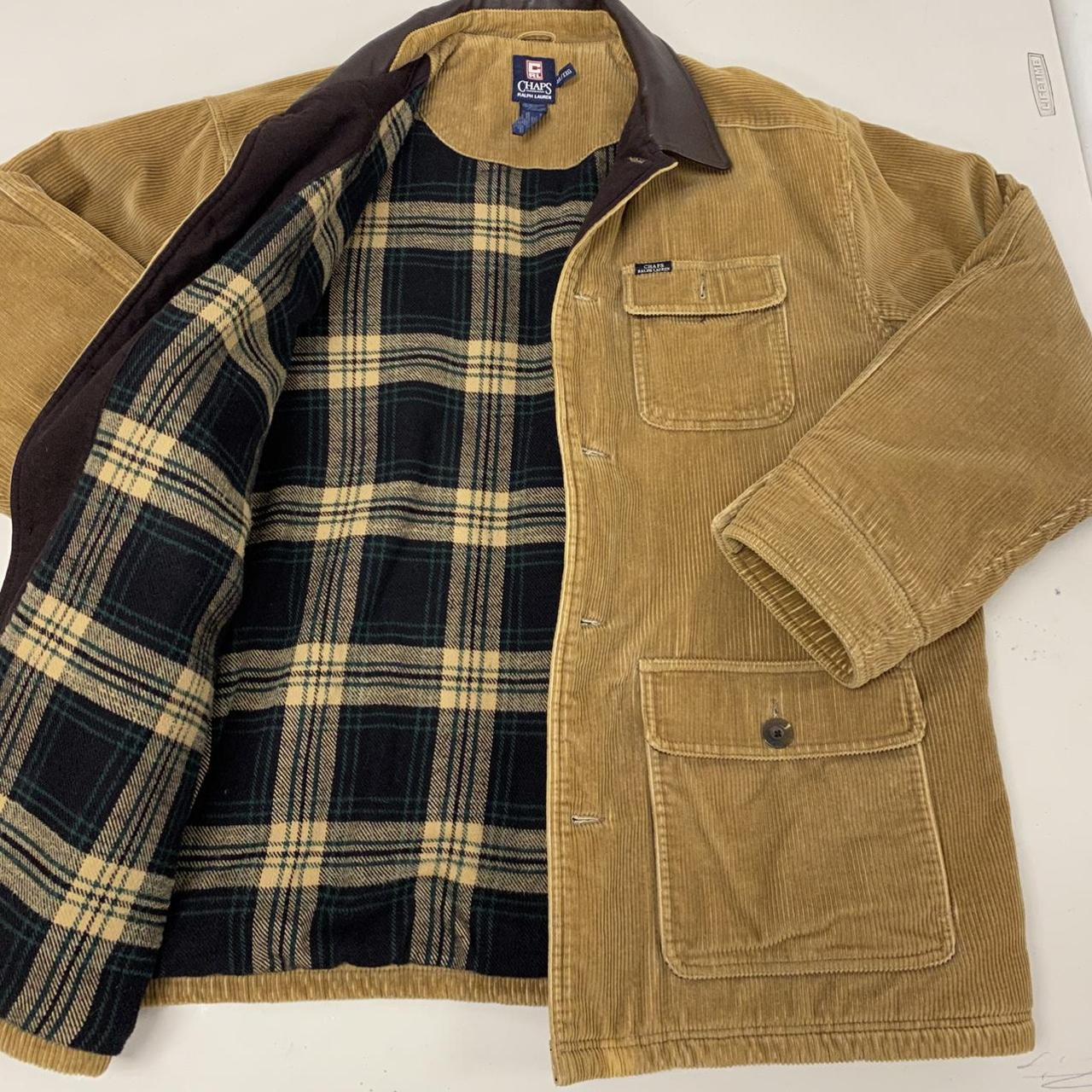 90’s Chaps Ralph Lauren tan corduroy chore coat.... - Depop