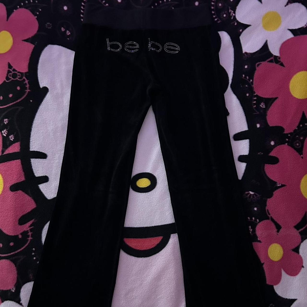 bebe velour sweatpants 🖤 size: m inseam: 32 1/2 in - Depop