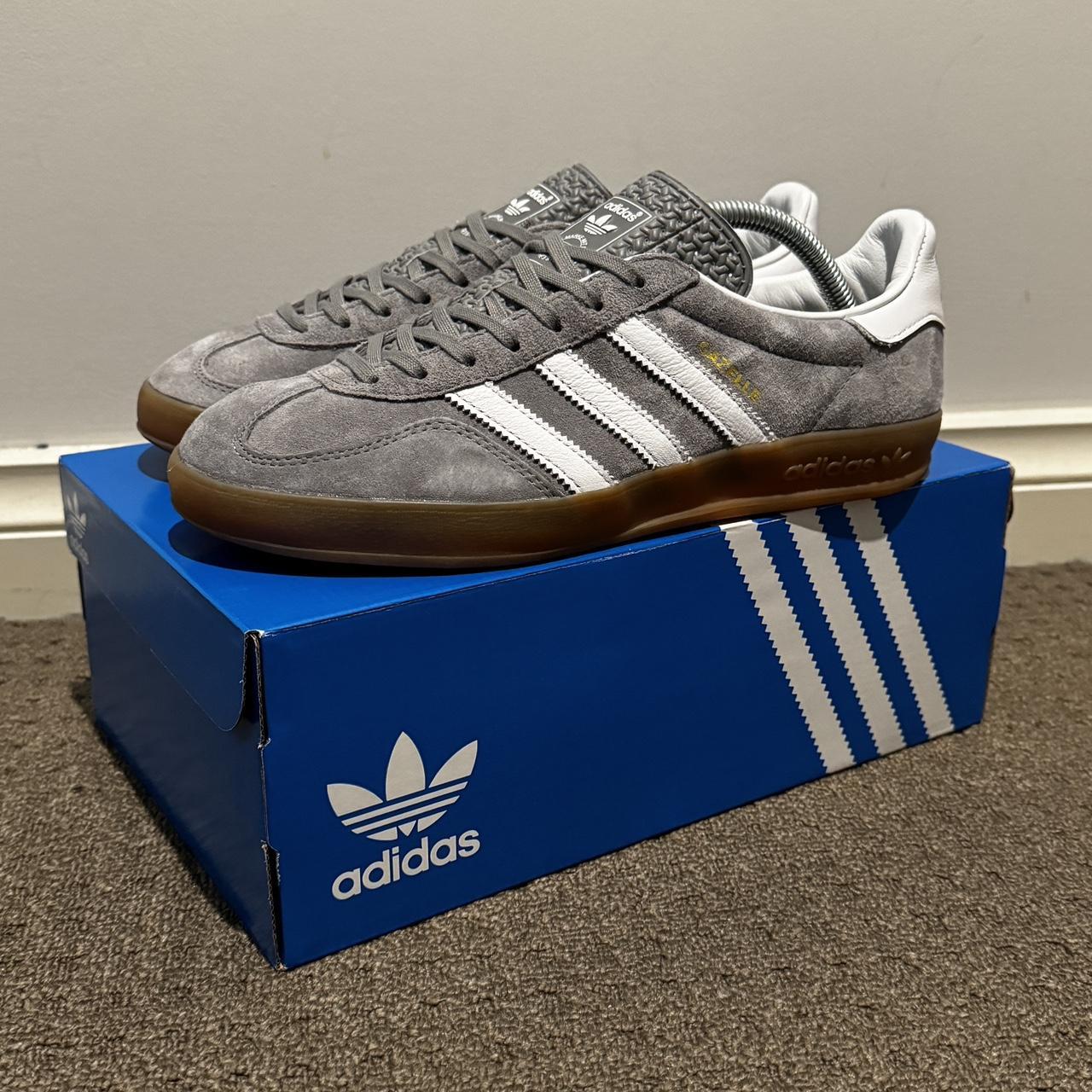 Adidas Gazelle Indoor Grey Only worn once Comes... - Depop