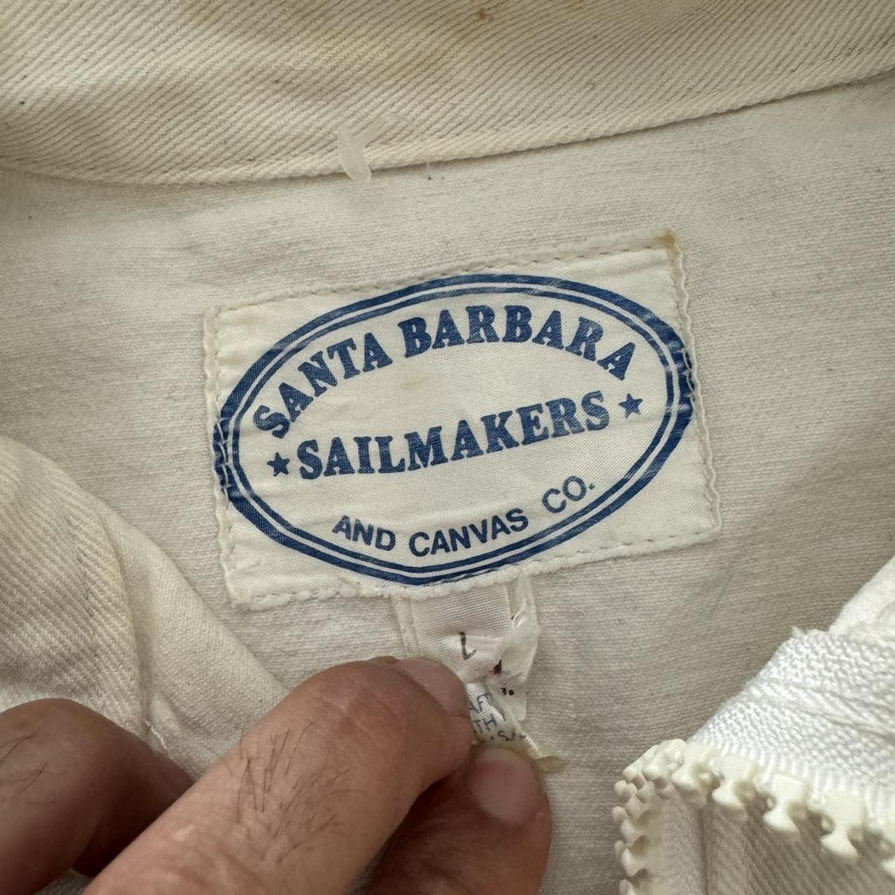 Vintage Santa Barbara Sailmakers 80’s Canvas Zip Up... - Depop