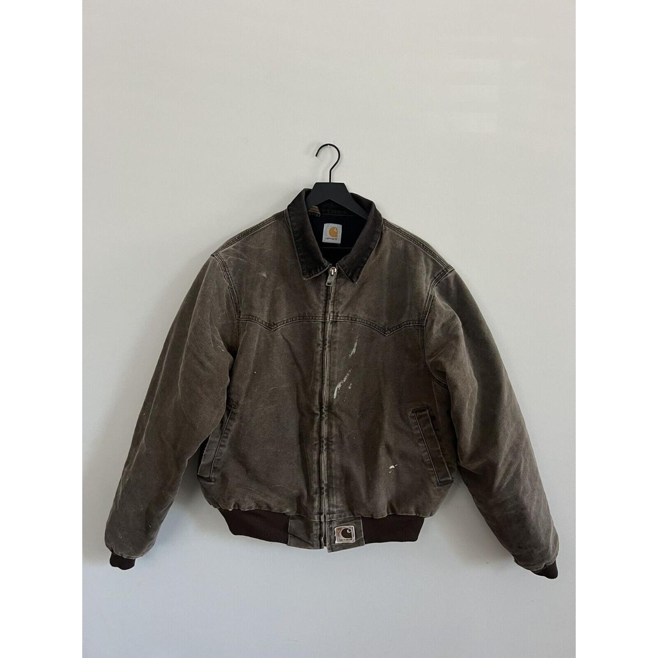 Carhartt Dark Brown Jacket Size L Santa Fe Quilted... - Depop