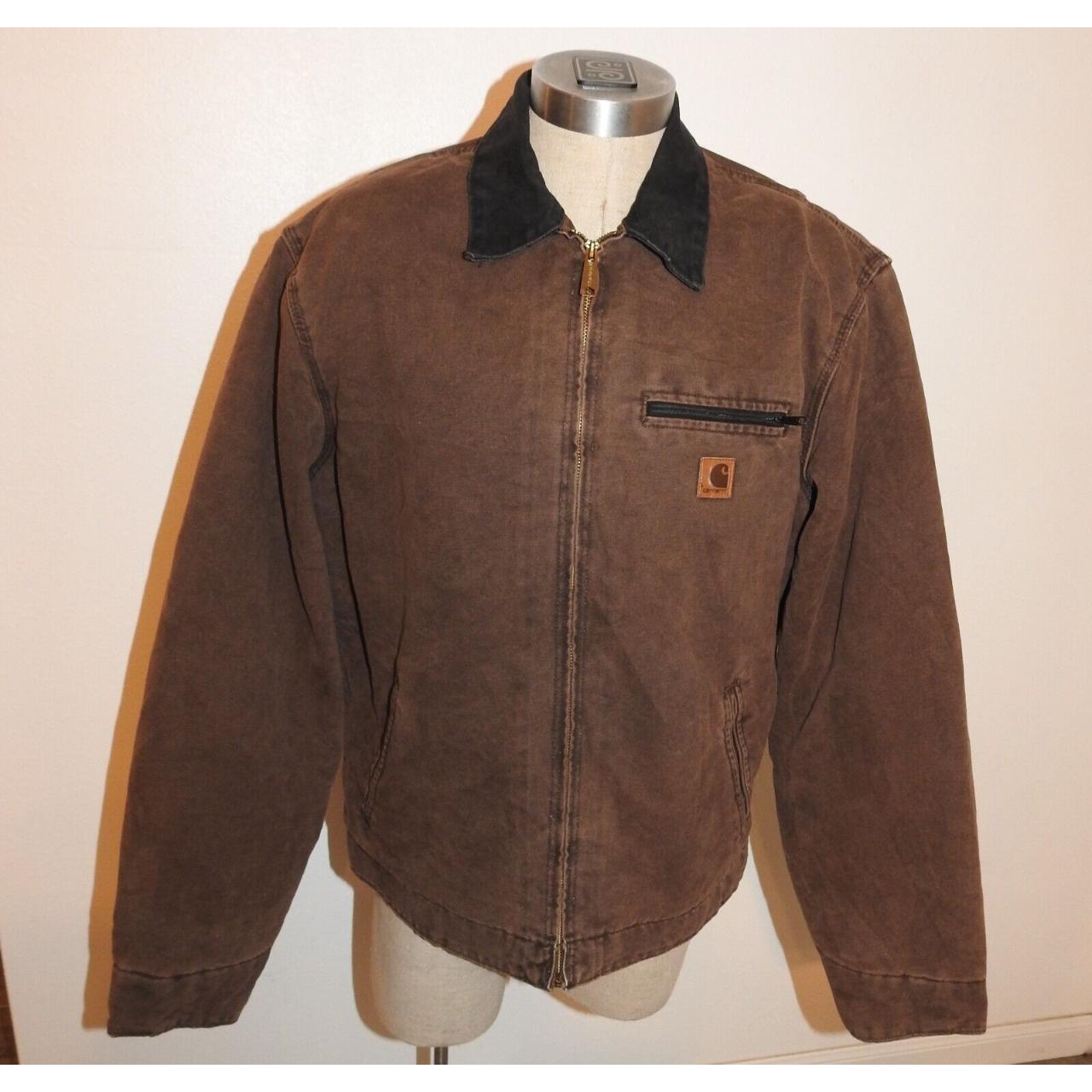 Carhartt VTG Detroit Jacket J97 CHT BRN Flannel... - Depop