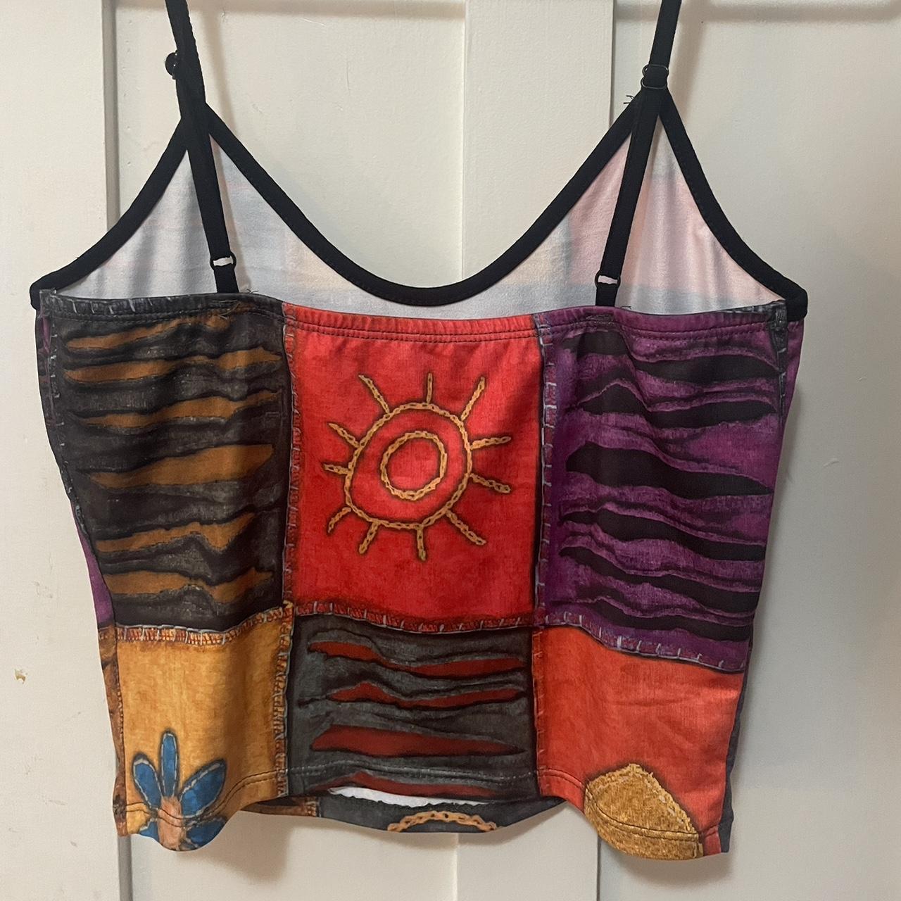 Patchwork crop top AU size 6 unknown brand brand new... - Depop