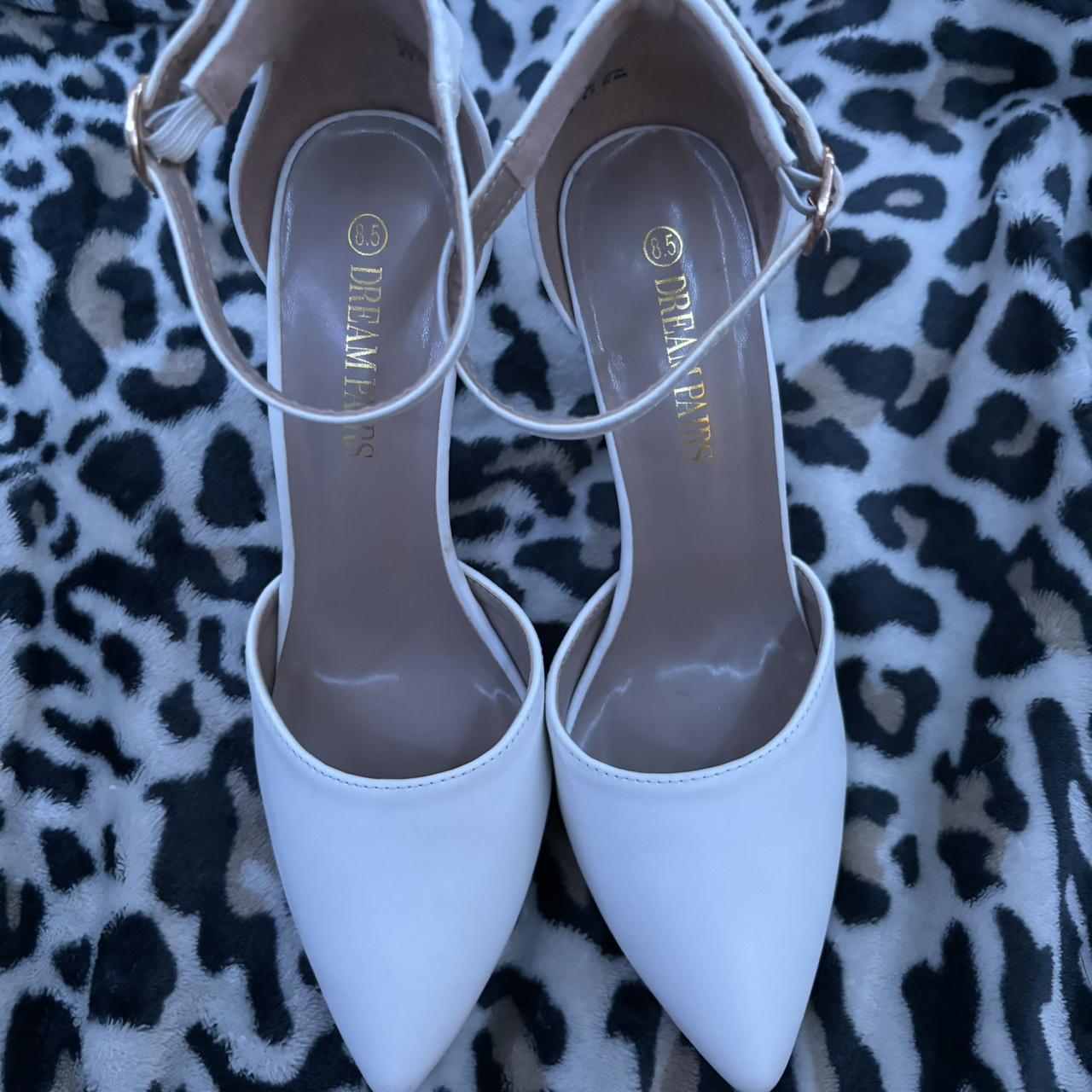 3 inch white heels Brand: dream pairs DO NOT COME... - Depop