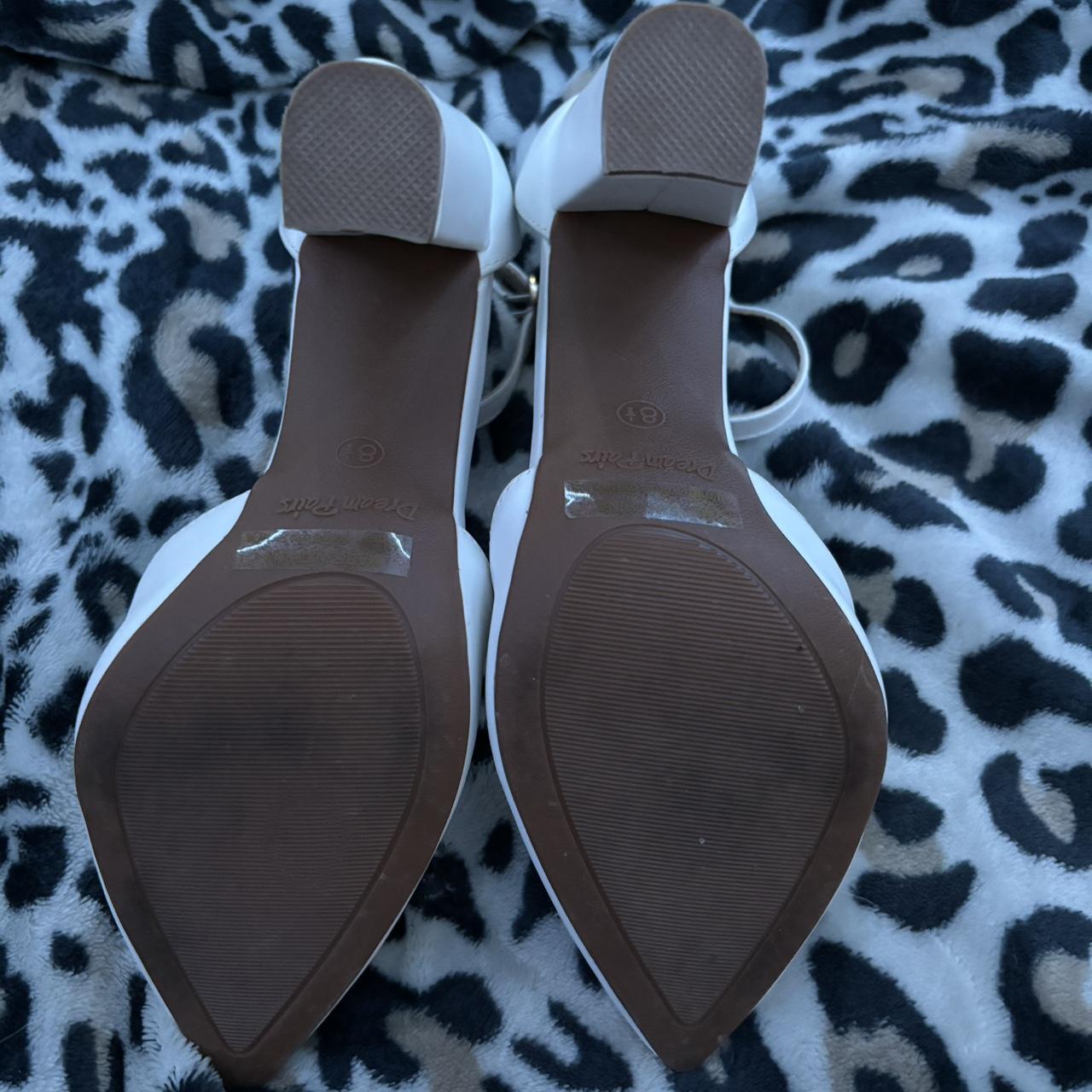 3 inch white heels Brand: dream pairs DO NOT COME... - Depop
