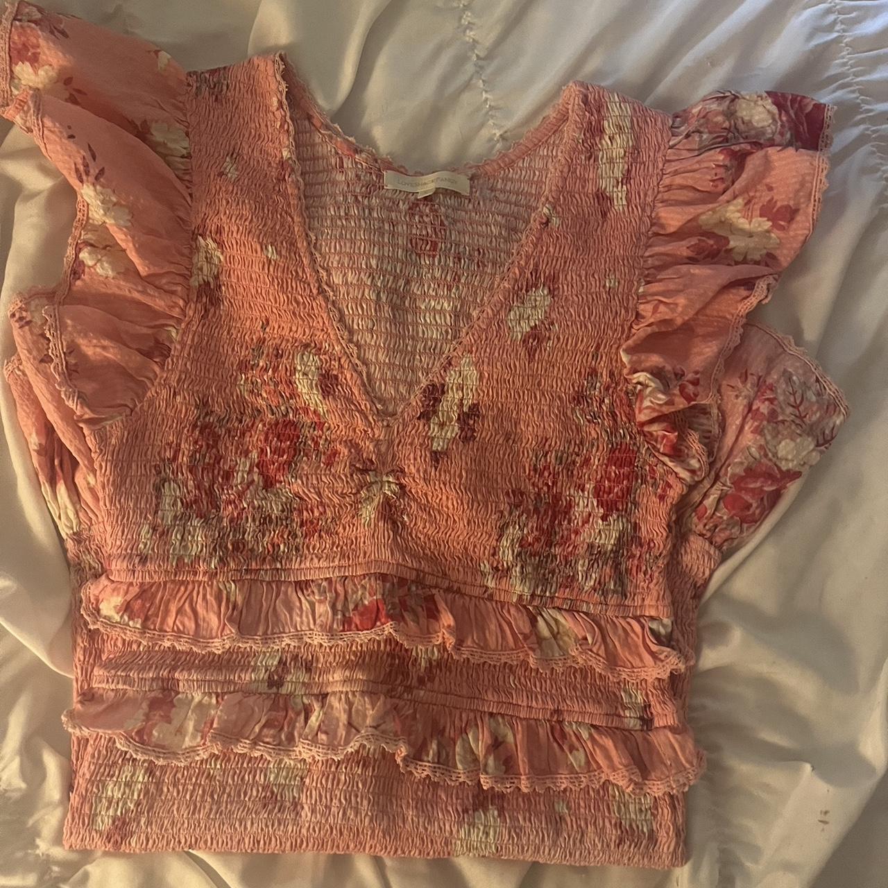 LoveShackFancy Women's Pink Dress | Depop