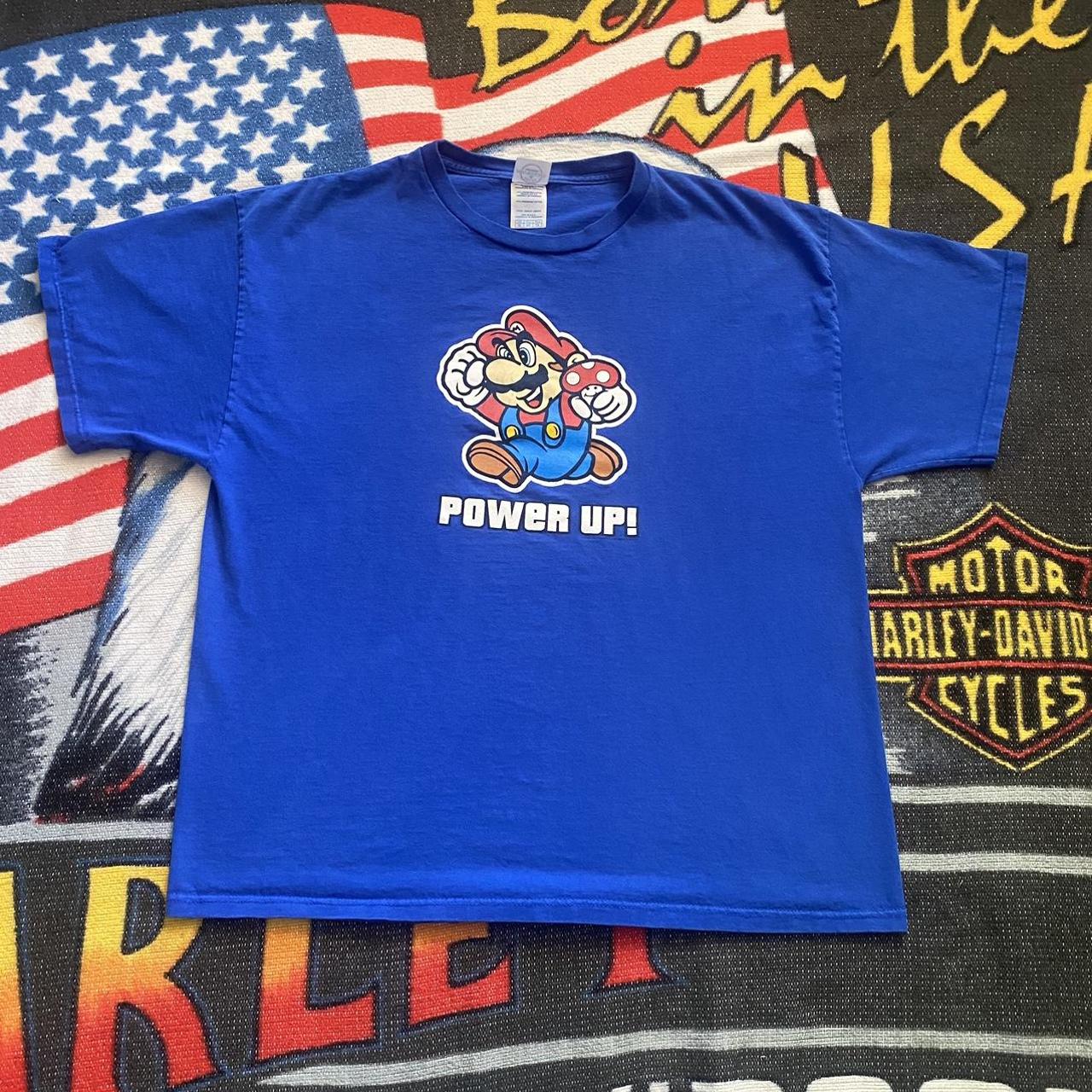 Vintage Y2K Mario Power Up T Shirt Size Xl Pit to... - Depop