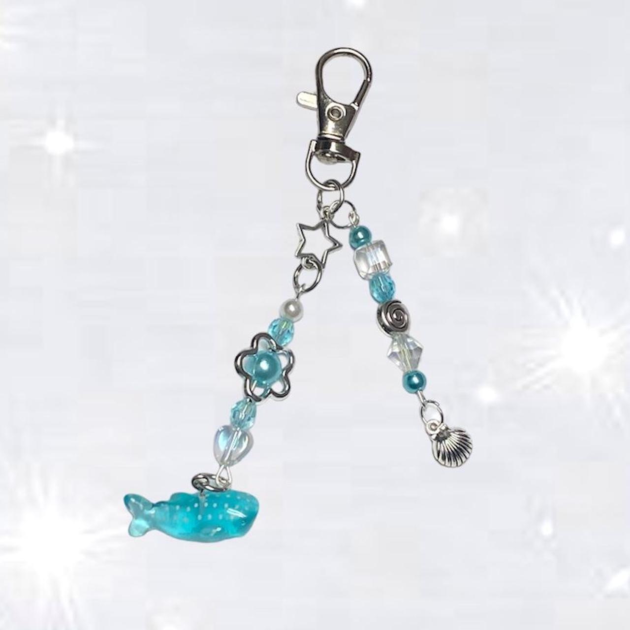 Whale shark keychain Handmade with beads & whale... - Depop