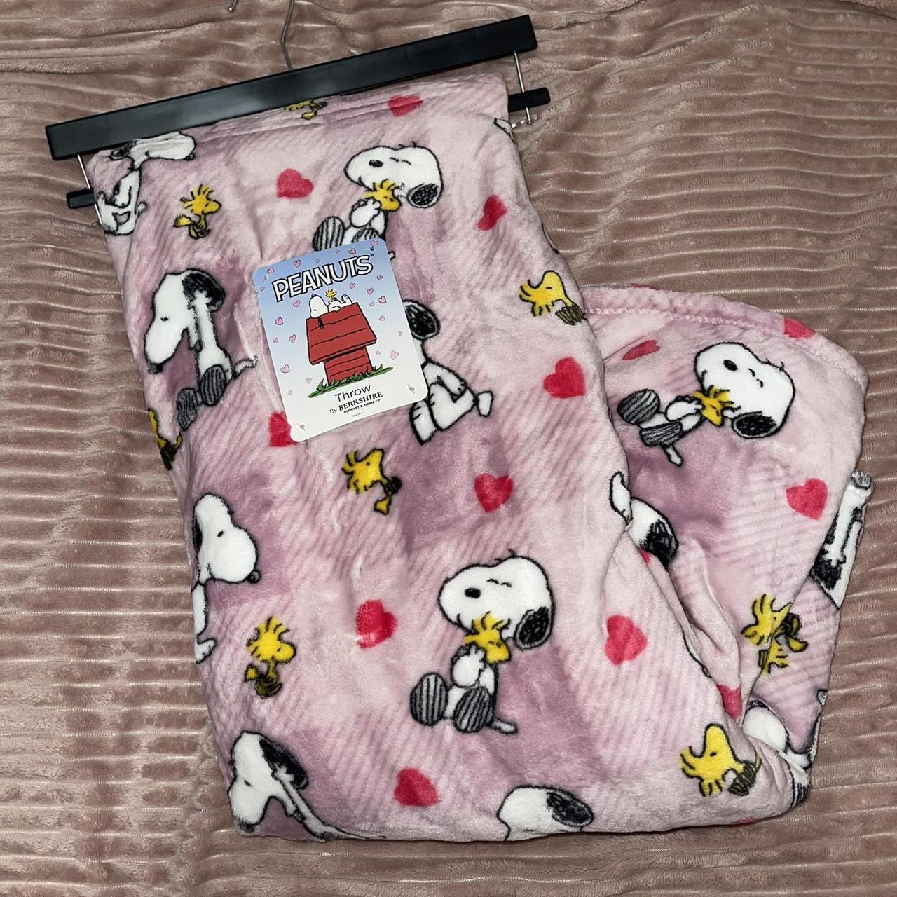 Peanuts Snoopy Pink Valentines Plaid Plush... - Depop
