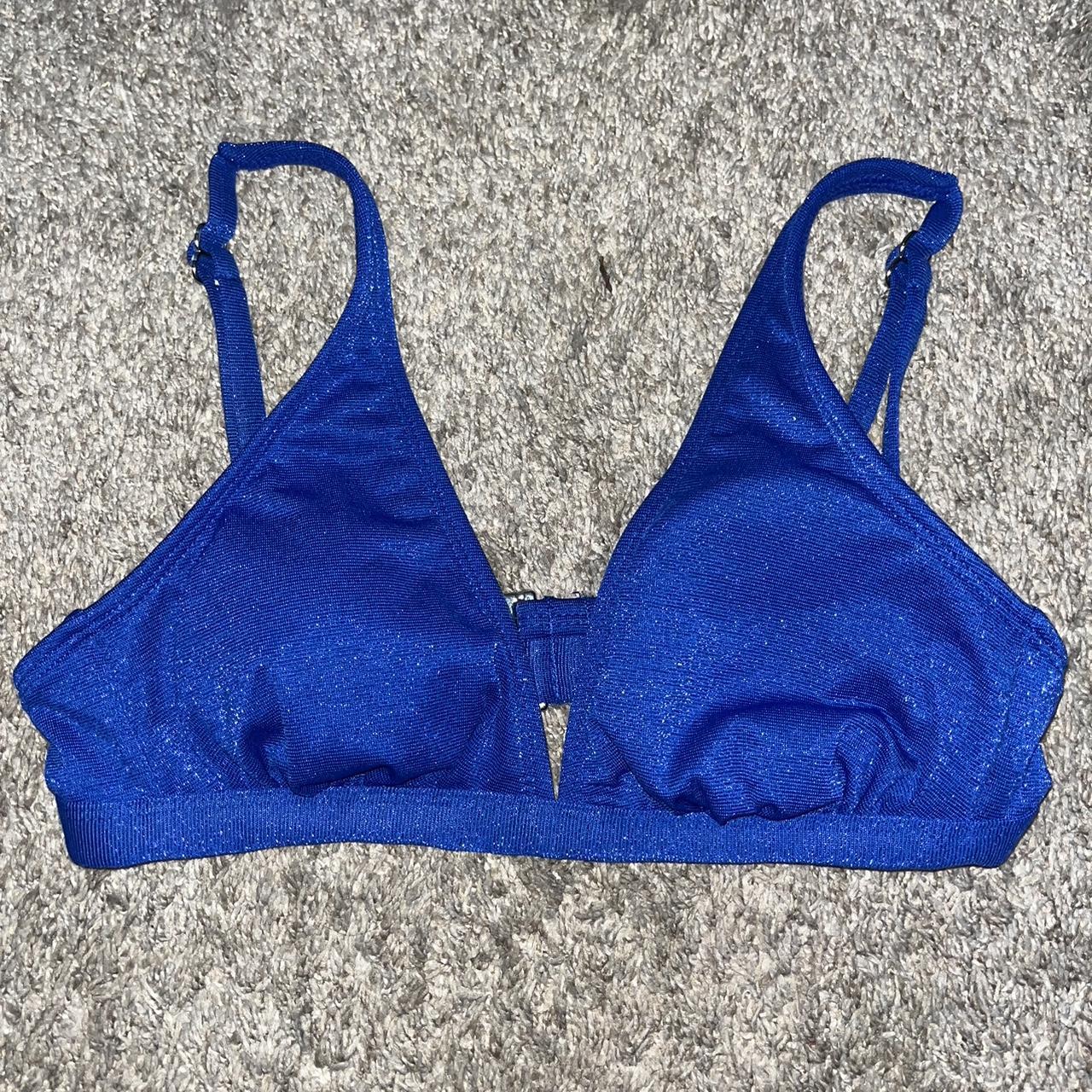 Target Women's Blue and Silver Bikini-and-tankini-tops | Depop
