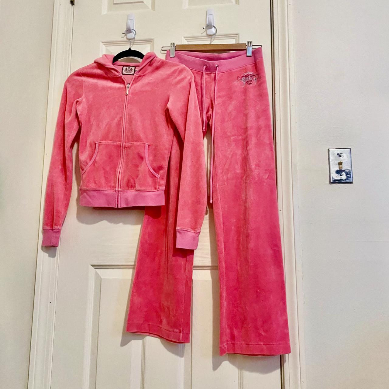 Vintage Y2k Juicy Couture Pink Velour Tracksuit Set Depop