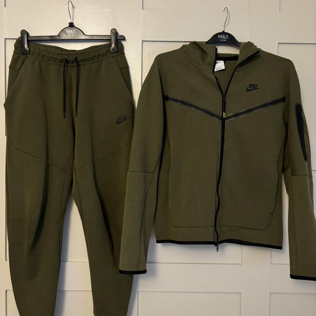 Khaki green Nike tech fleece new season... - Depop