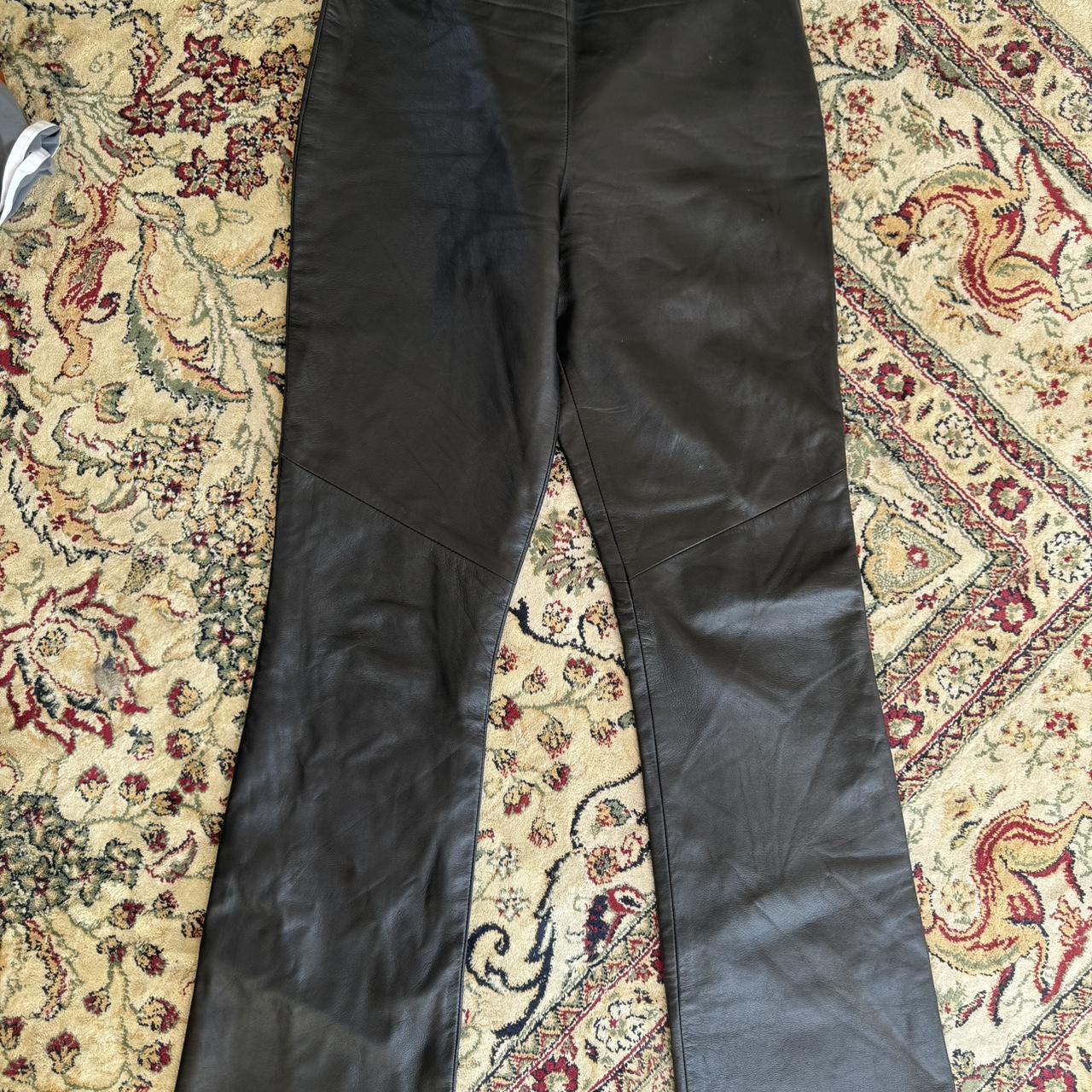 Danier high waisted leather pants In beautiful... - Depop