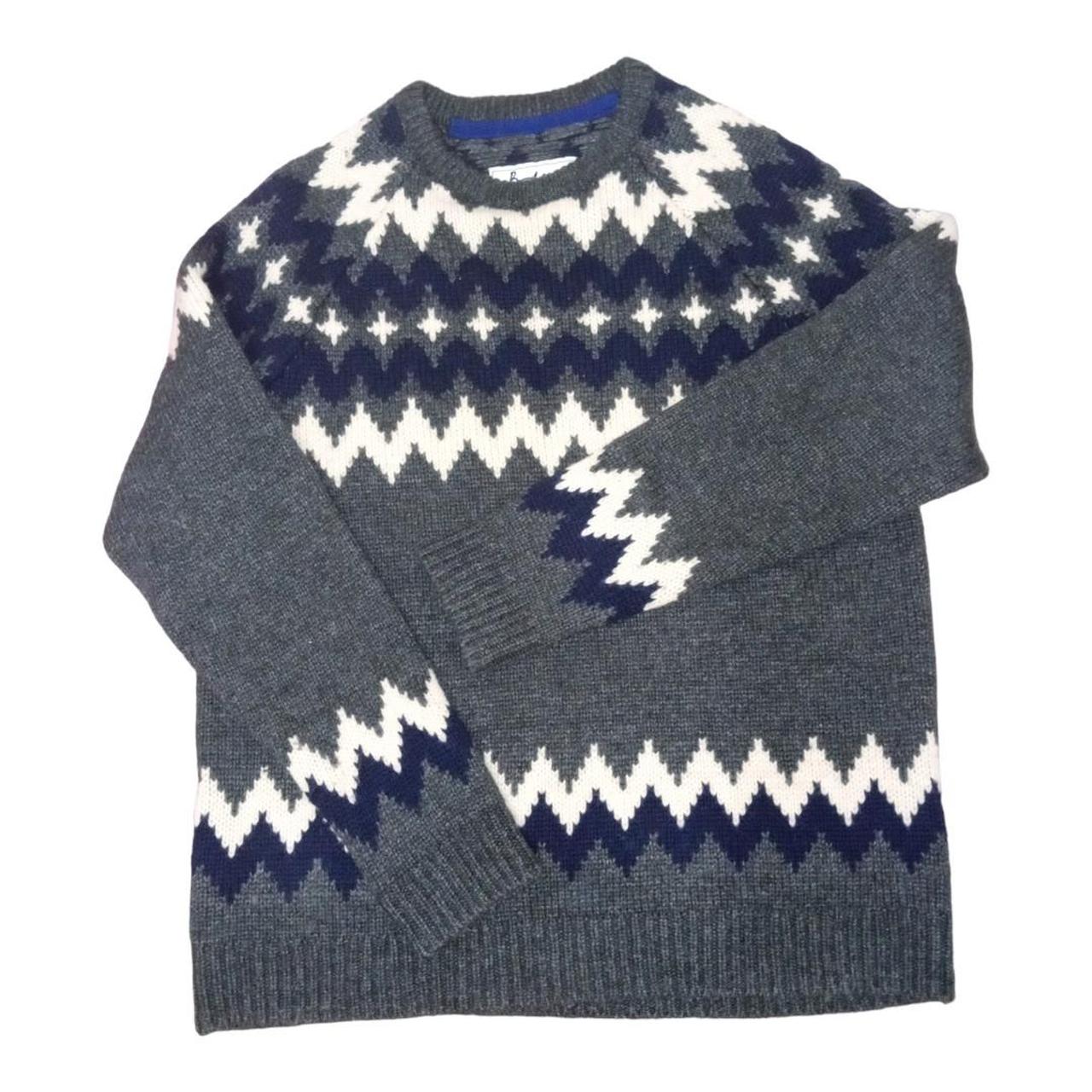Boden London Grey Pullover Fair Isle Sweater Men's L... - Depop