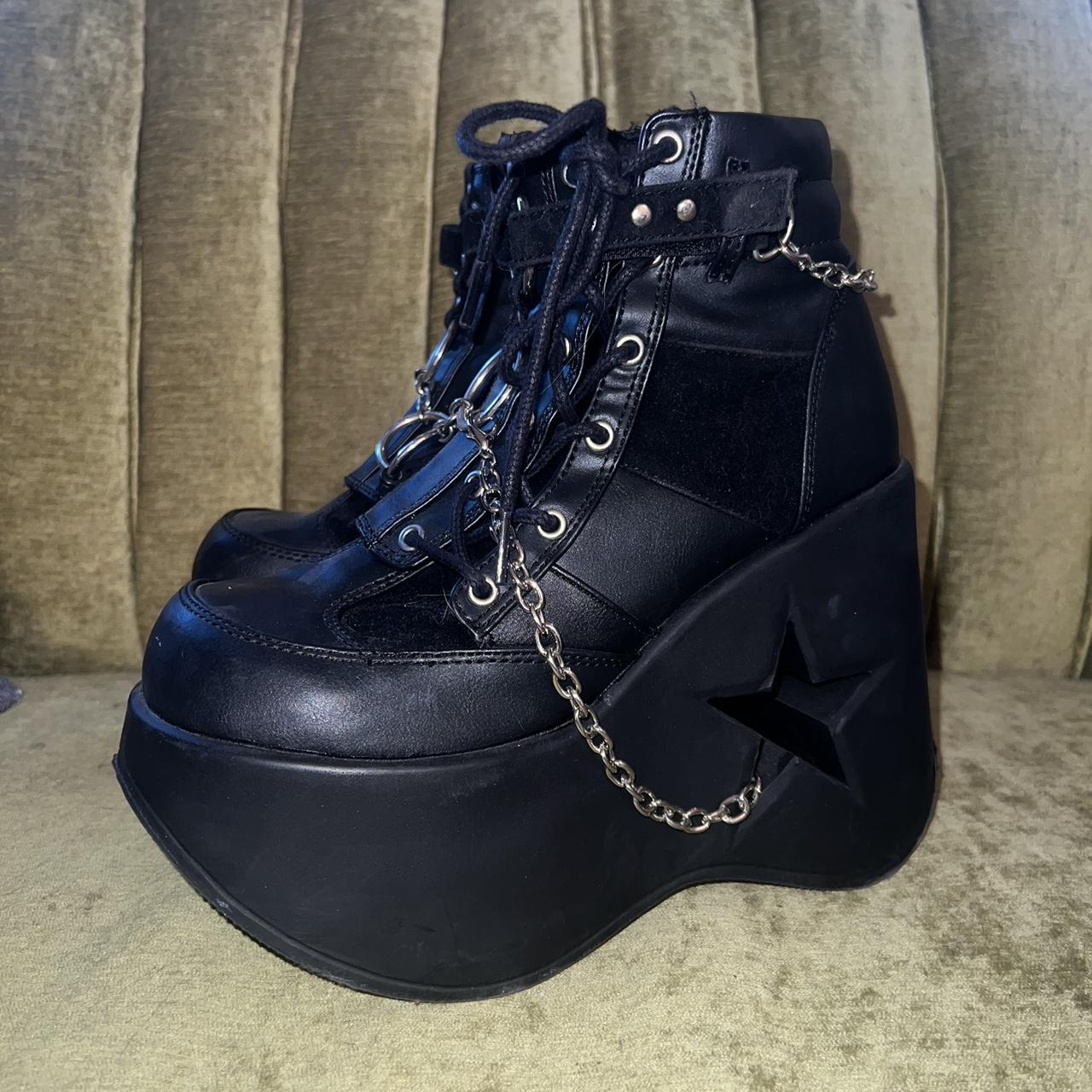 Demonia size 7.5 womens | Dark Voodoo Platform Boots - Depop