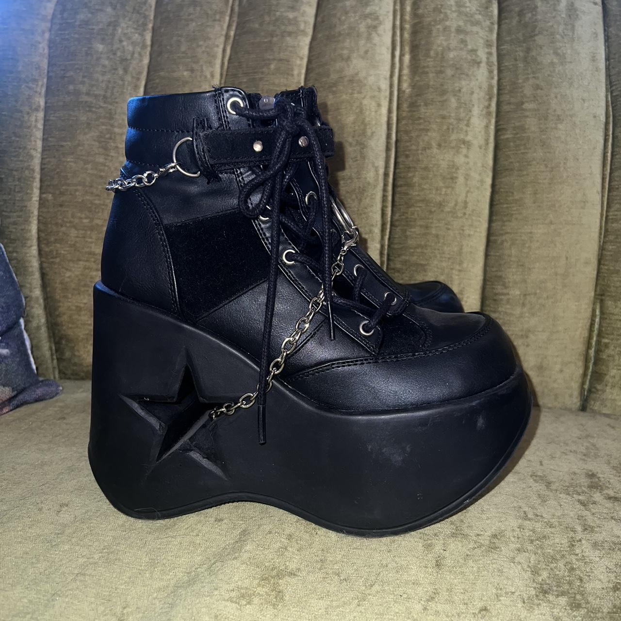 Demonia size 7.5 womens | Dark Voodoo Platform Boots - Depop