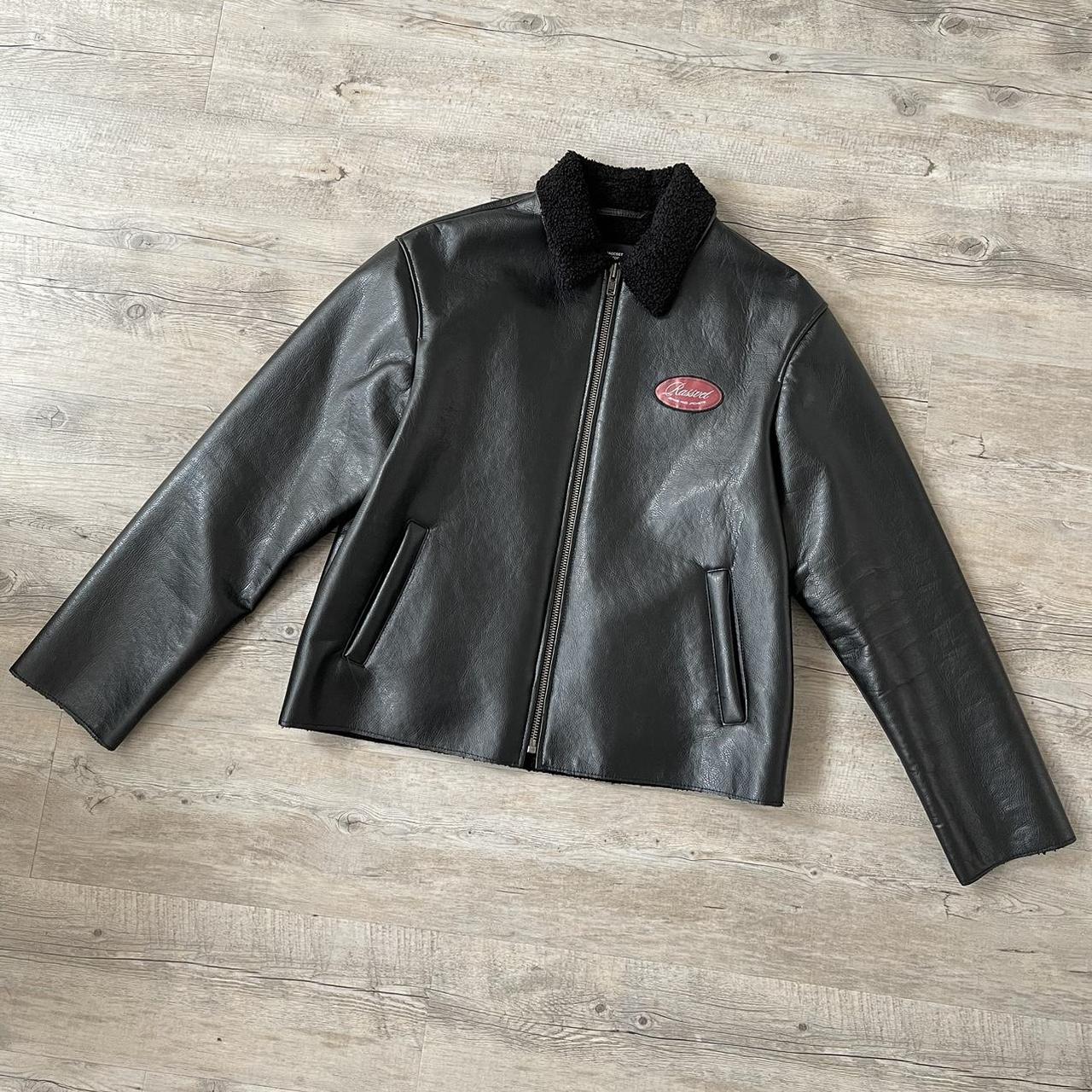 Rassvet / Paccbet Black Faux Leather Fur Lined... - Depop