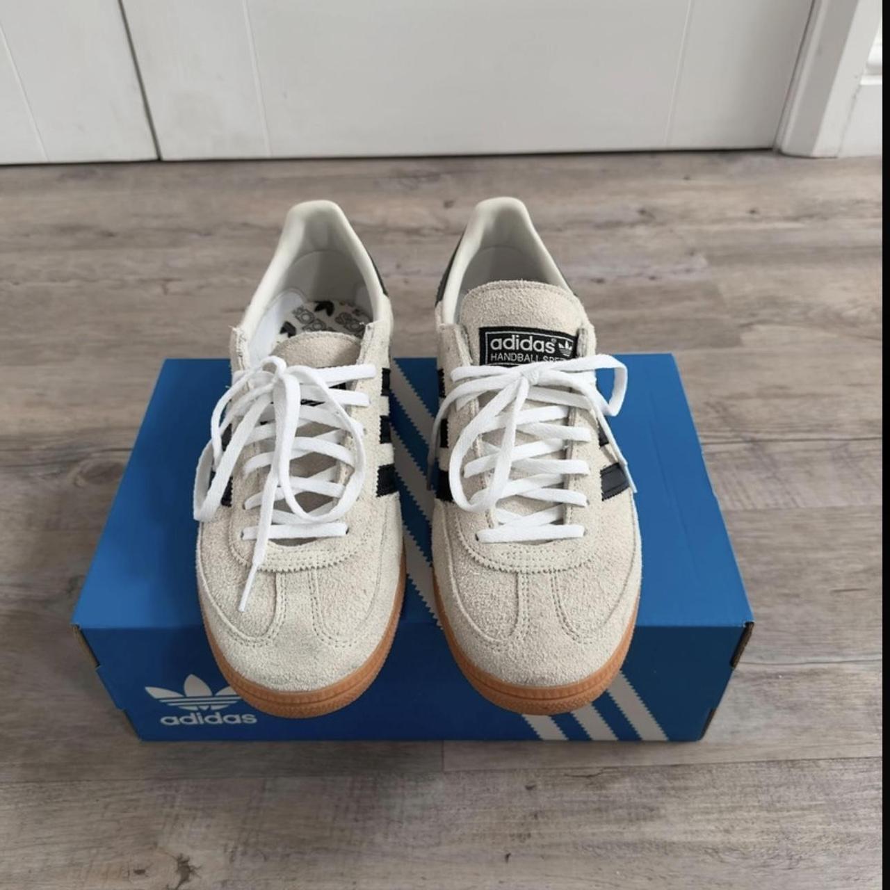 Adidas Spezial in Cream & Black UK 7.5 Used once in... - Depop